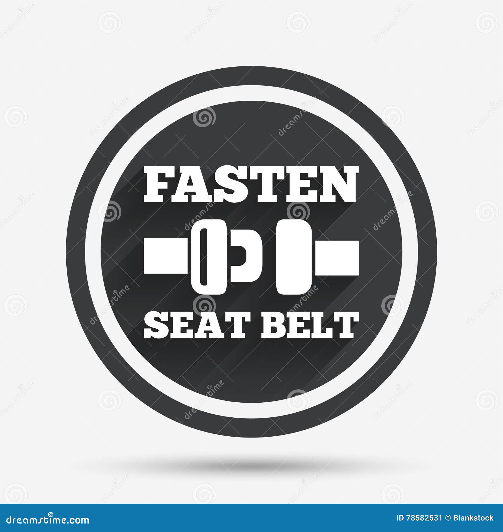 Fasten Seat Belt Sign Icon. Safety Accident Stock Vector - Illustration ...