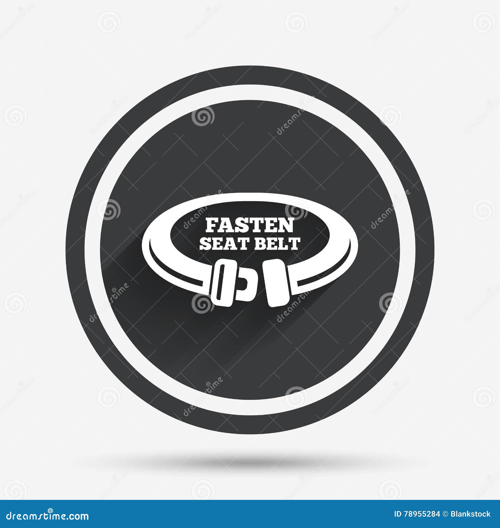 Fasten Seat Belt Sign Icon. Safety Accident Stock Vector - Illustration ...