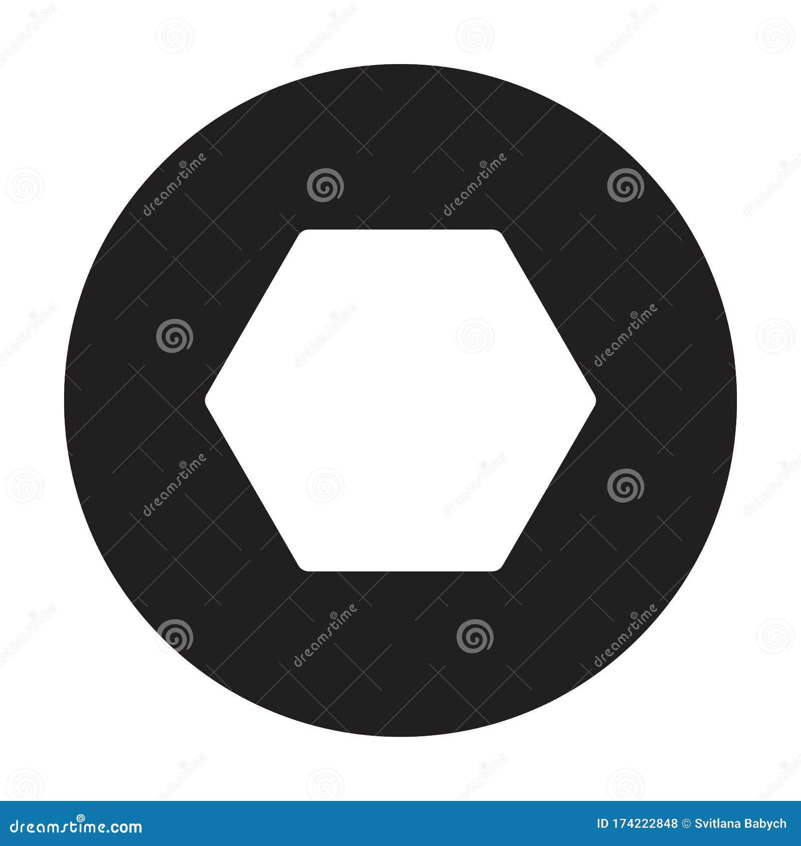 Fastener Head Vector Icon.Black Vector Icon Isolated on White ...