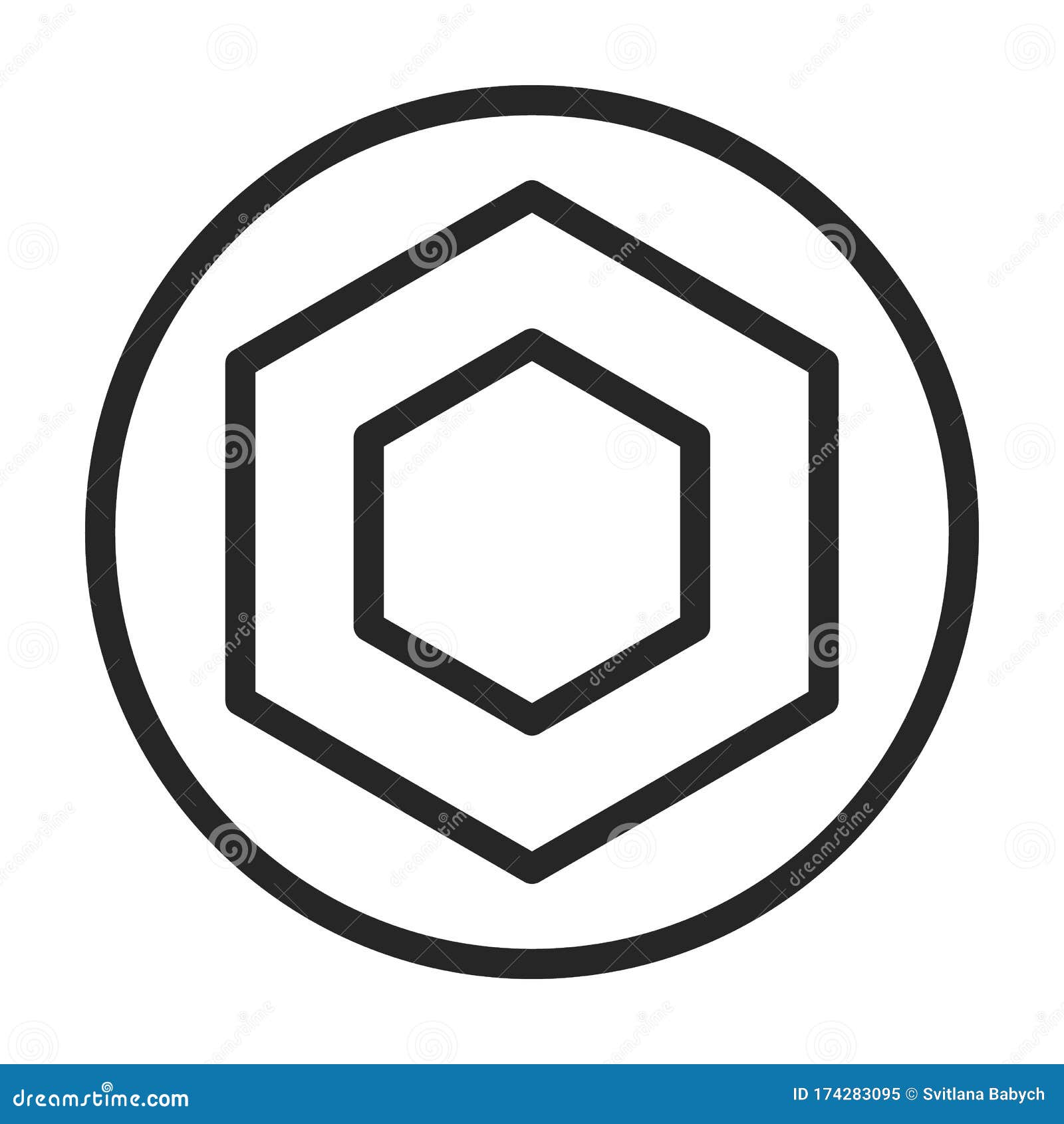 Fastener Head Vector Icon.Outline Vector Icon Isolated on White ...