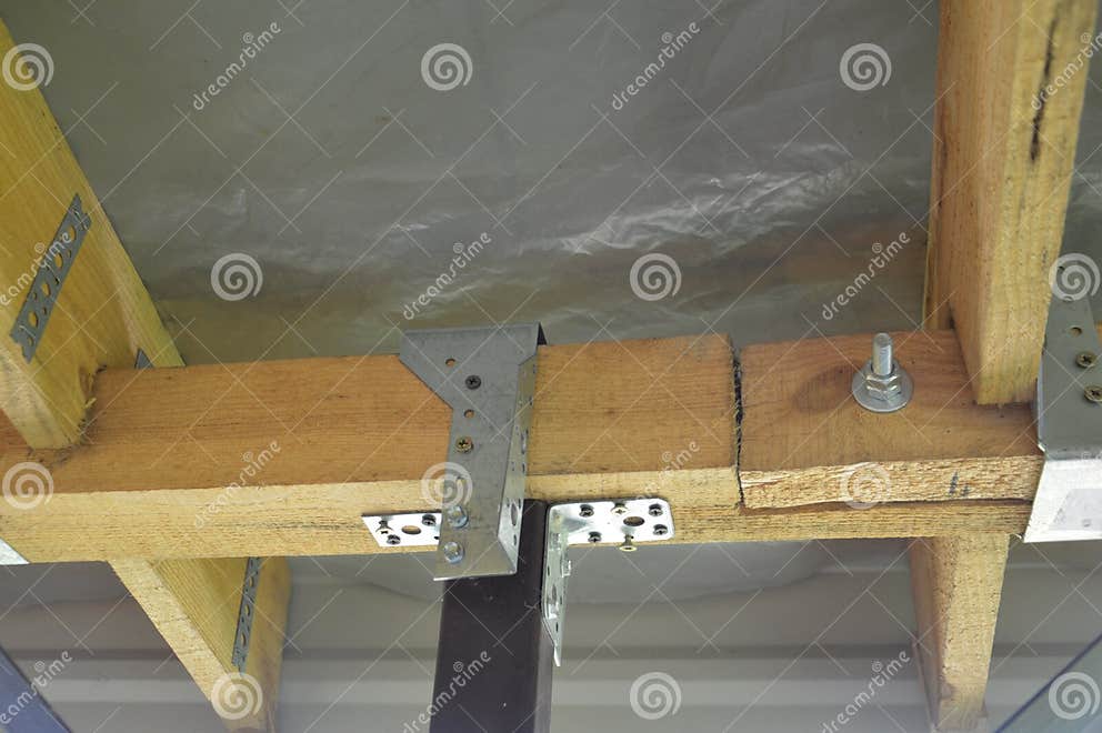 Fasteners and Nodes in Frame Construction Stock Image - Image of ...