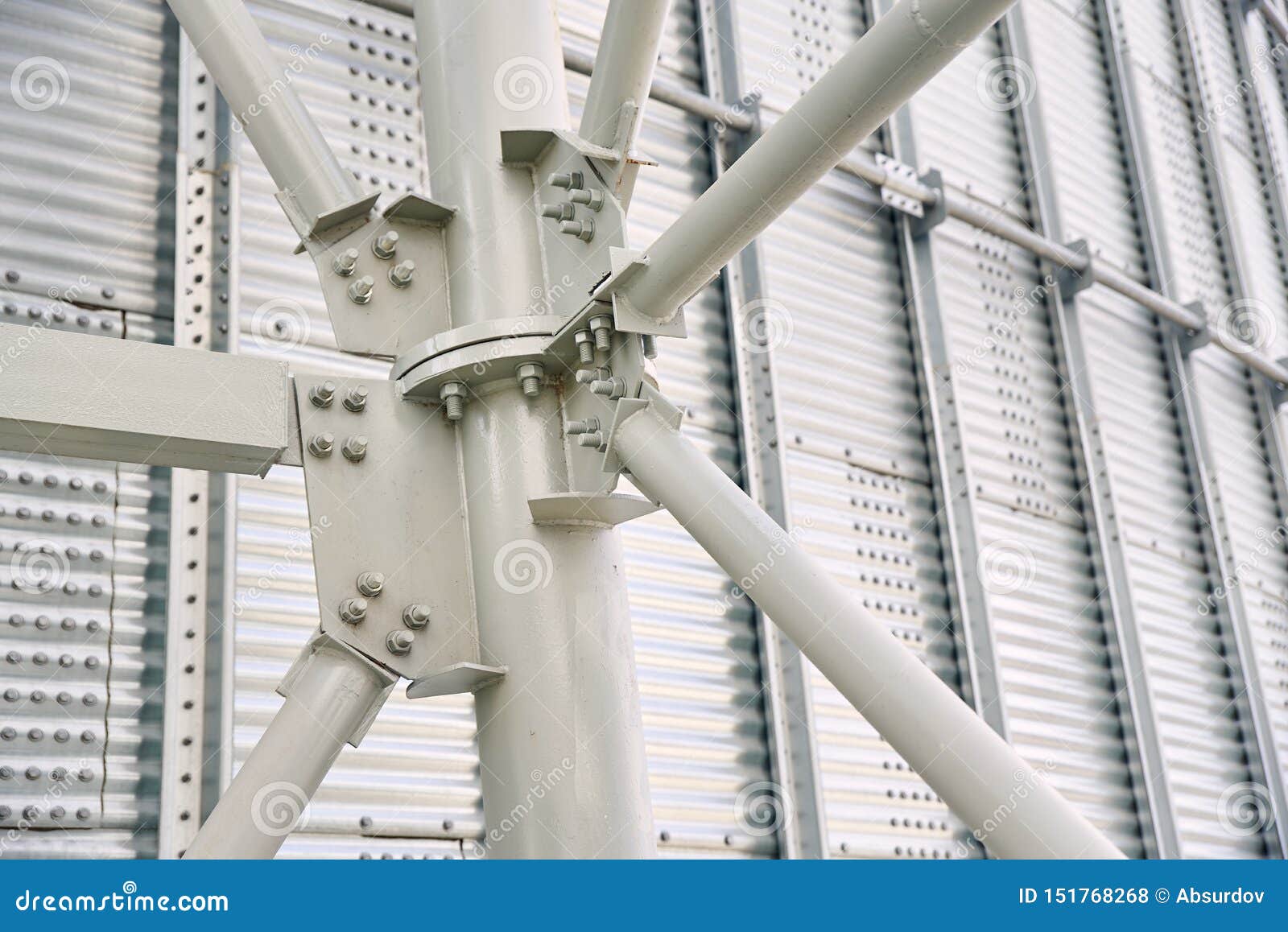 Fastening a Modular Metal Construction with a Nut Stock Photo - Image ...