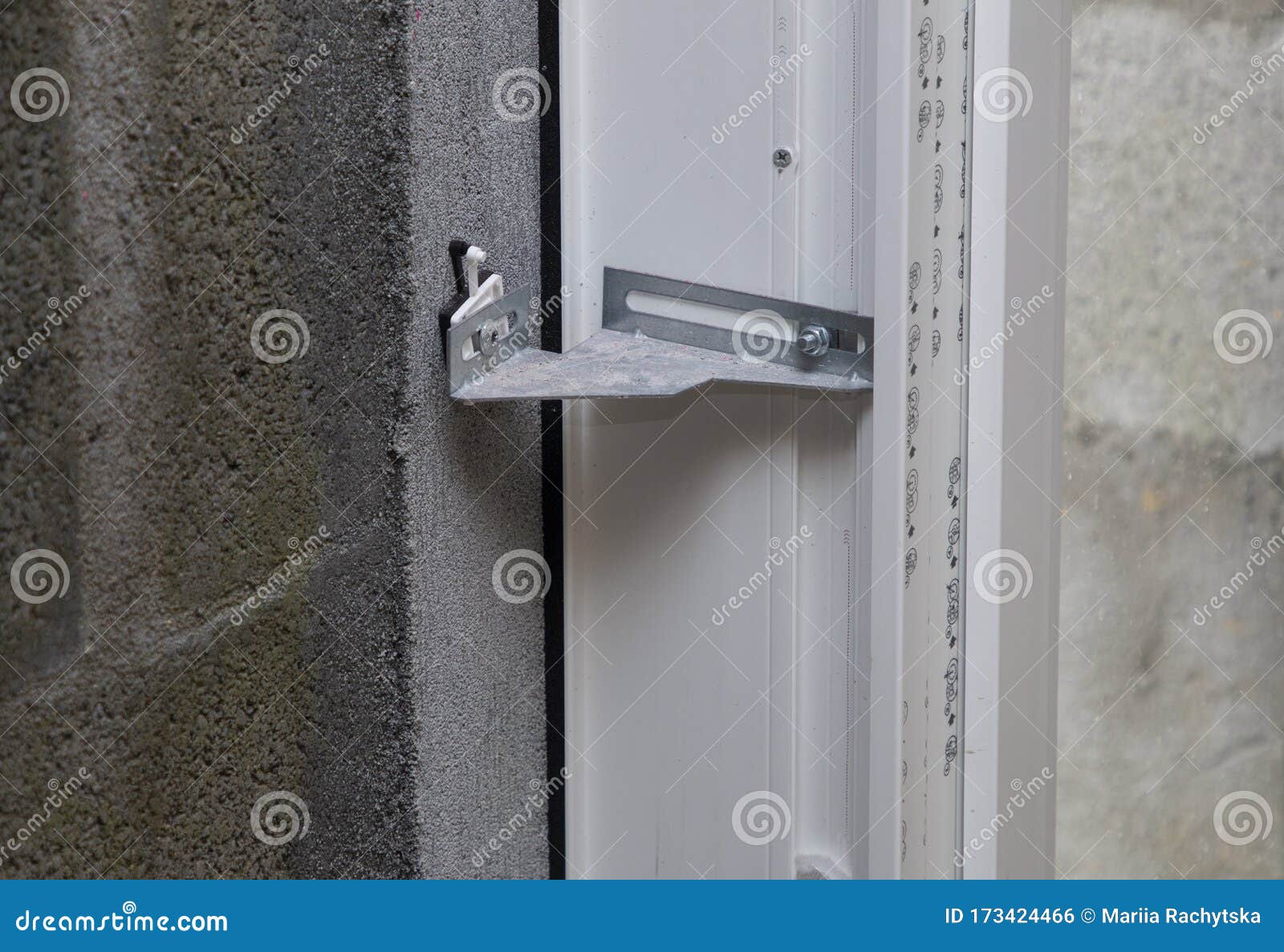 Fastening a Plastic Window To the Wall in Level Stock Photo - Image of ...