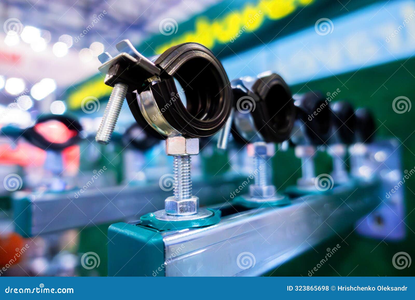 Fastening System. Double-screw Pipe Clamp with a Locking Ring Stock ...