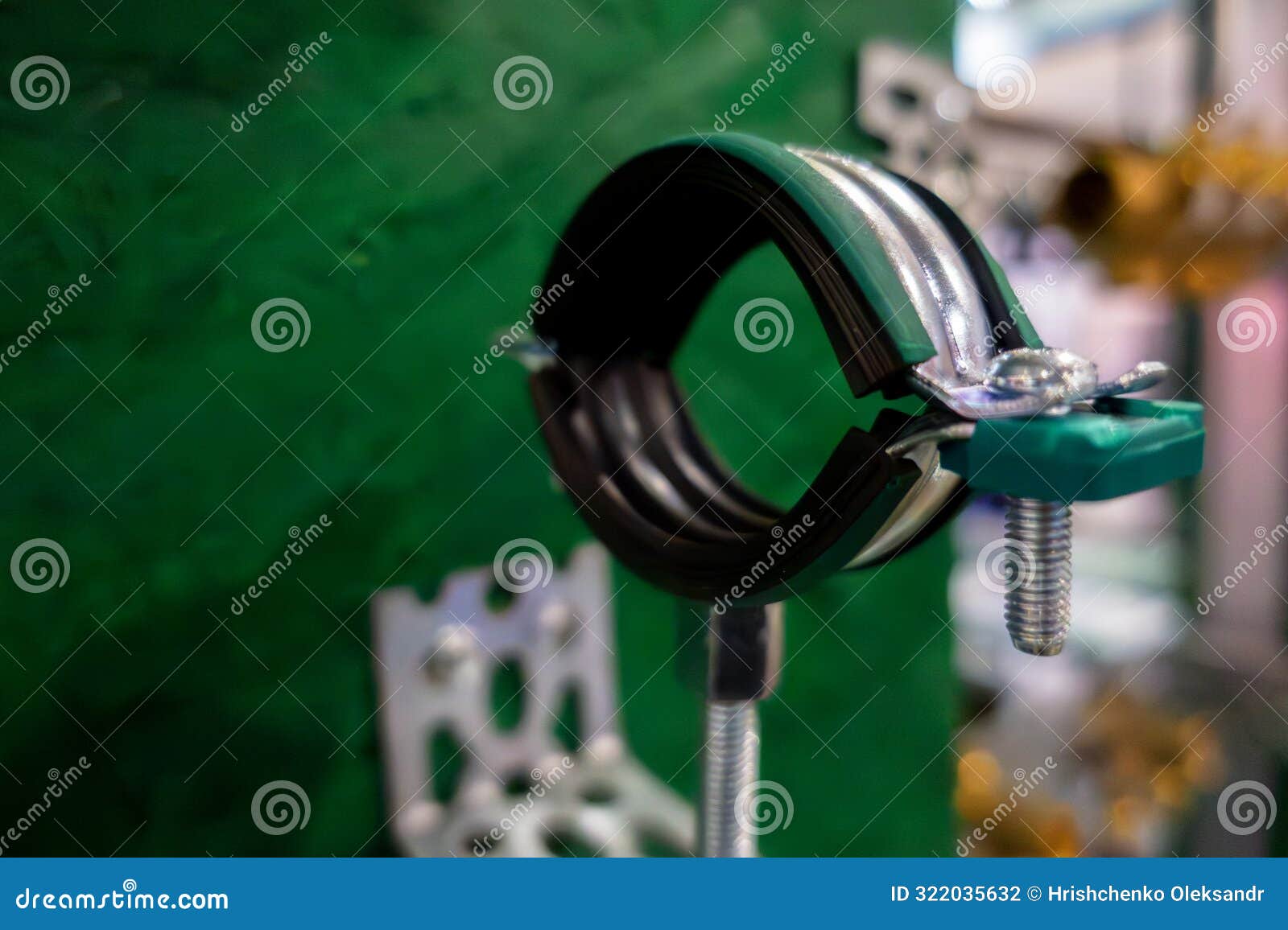 Fastening System. Double-screw Pipe Clamp with a Locking Ring Stock ...