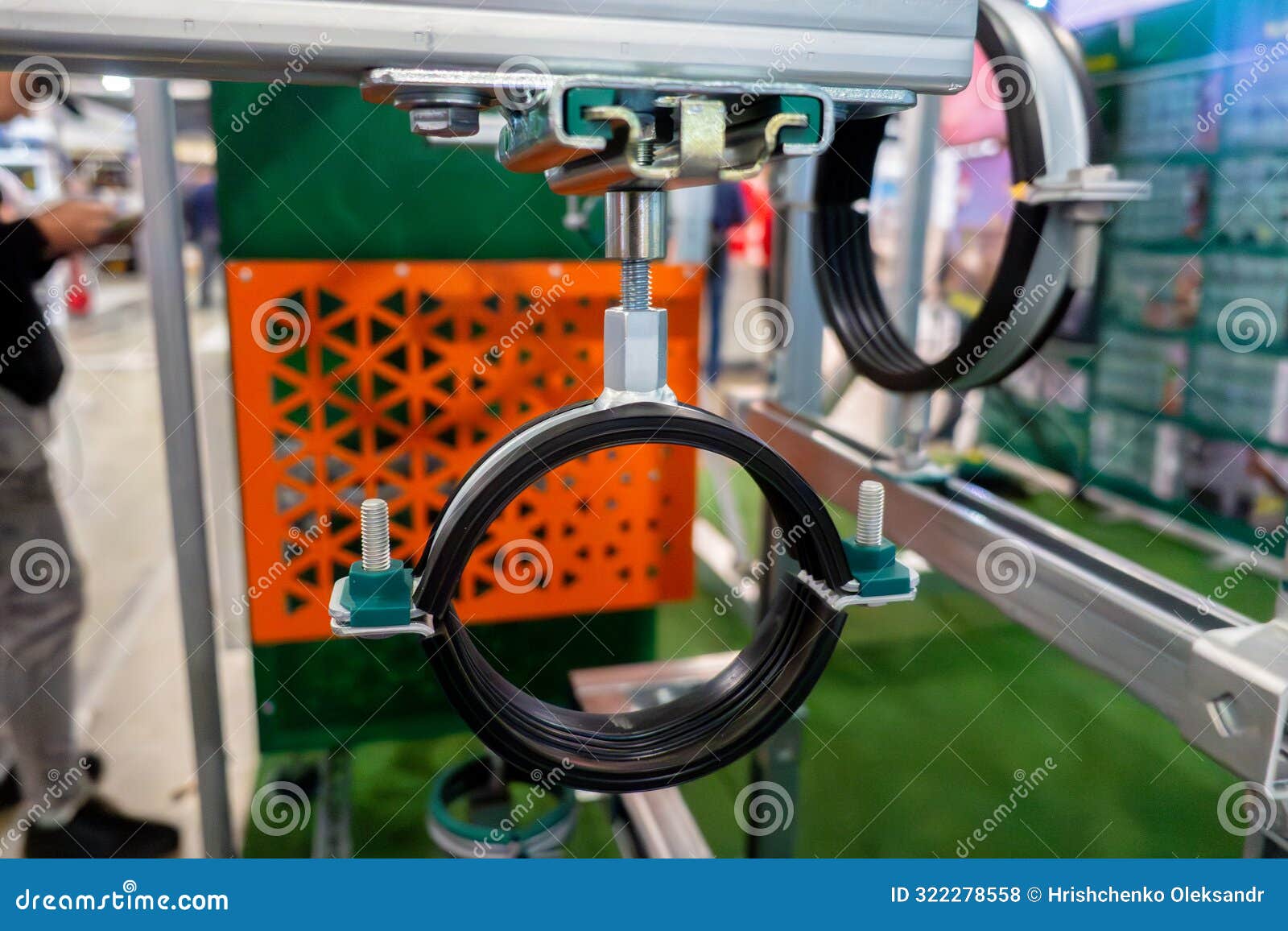 Fastening System. Double-screw Pipe Clamp with a Locking Ring Stock ...