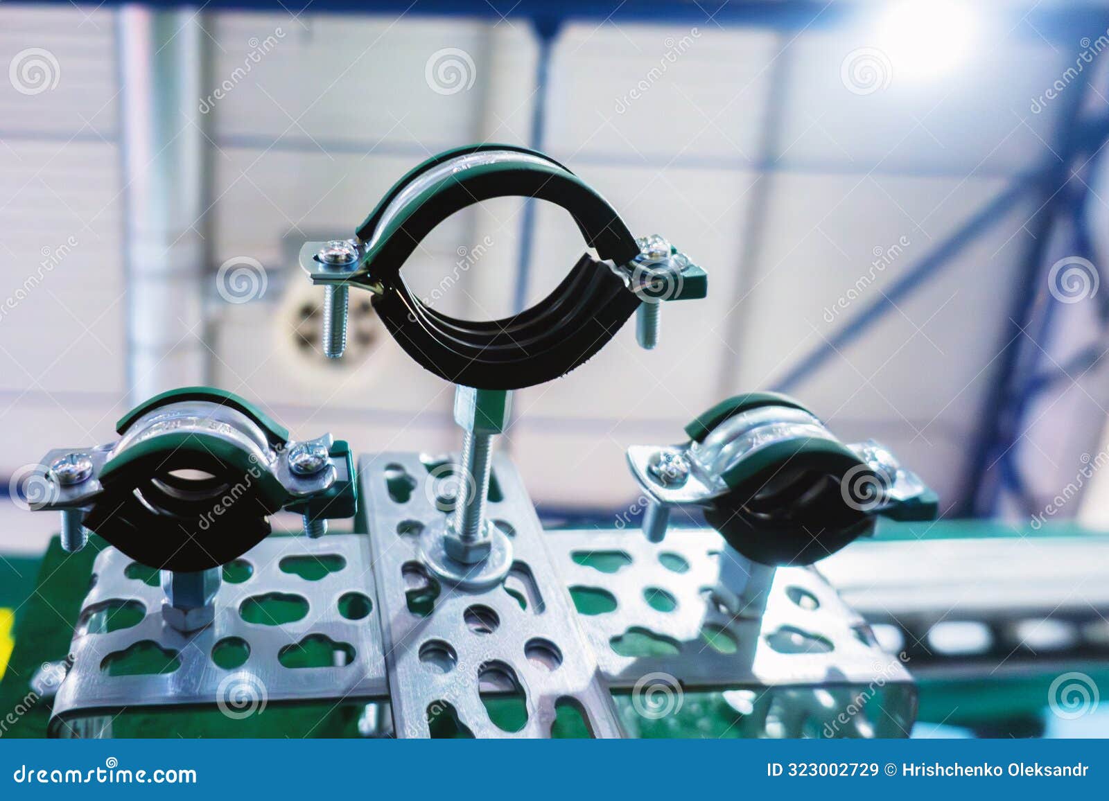 Fastening System. Double-screw Pipe Clamp with a Locking Ring Stock ...