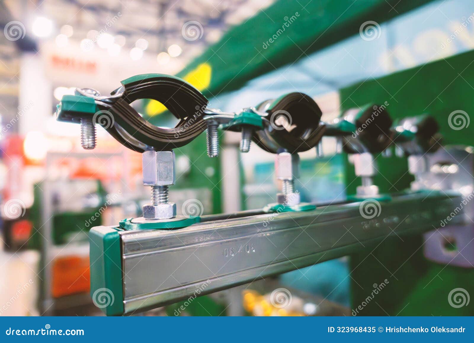 Fastening System. Double-screw Pipe Clamp with a Locking Ring Stock ...