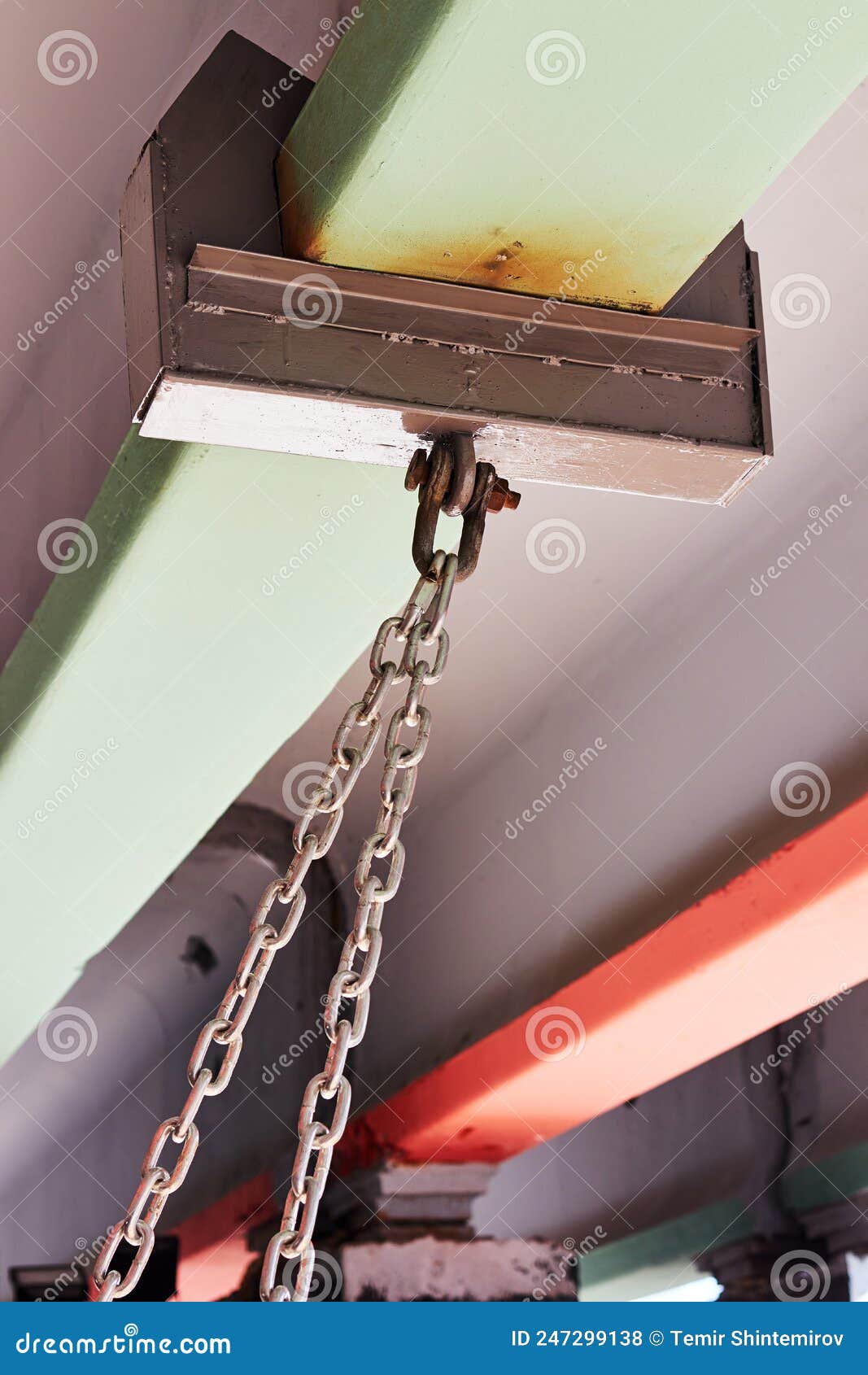 Assembly Attached To the Bridge Structure of Suspension on Chains Stock ...