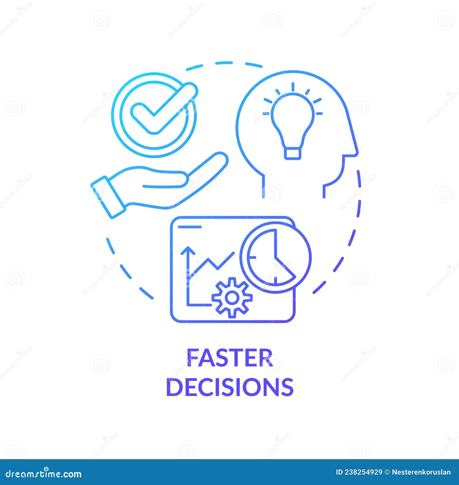 Faster Decisions Blue Gradient Concept Icon Stock Vector - Illustration ...