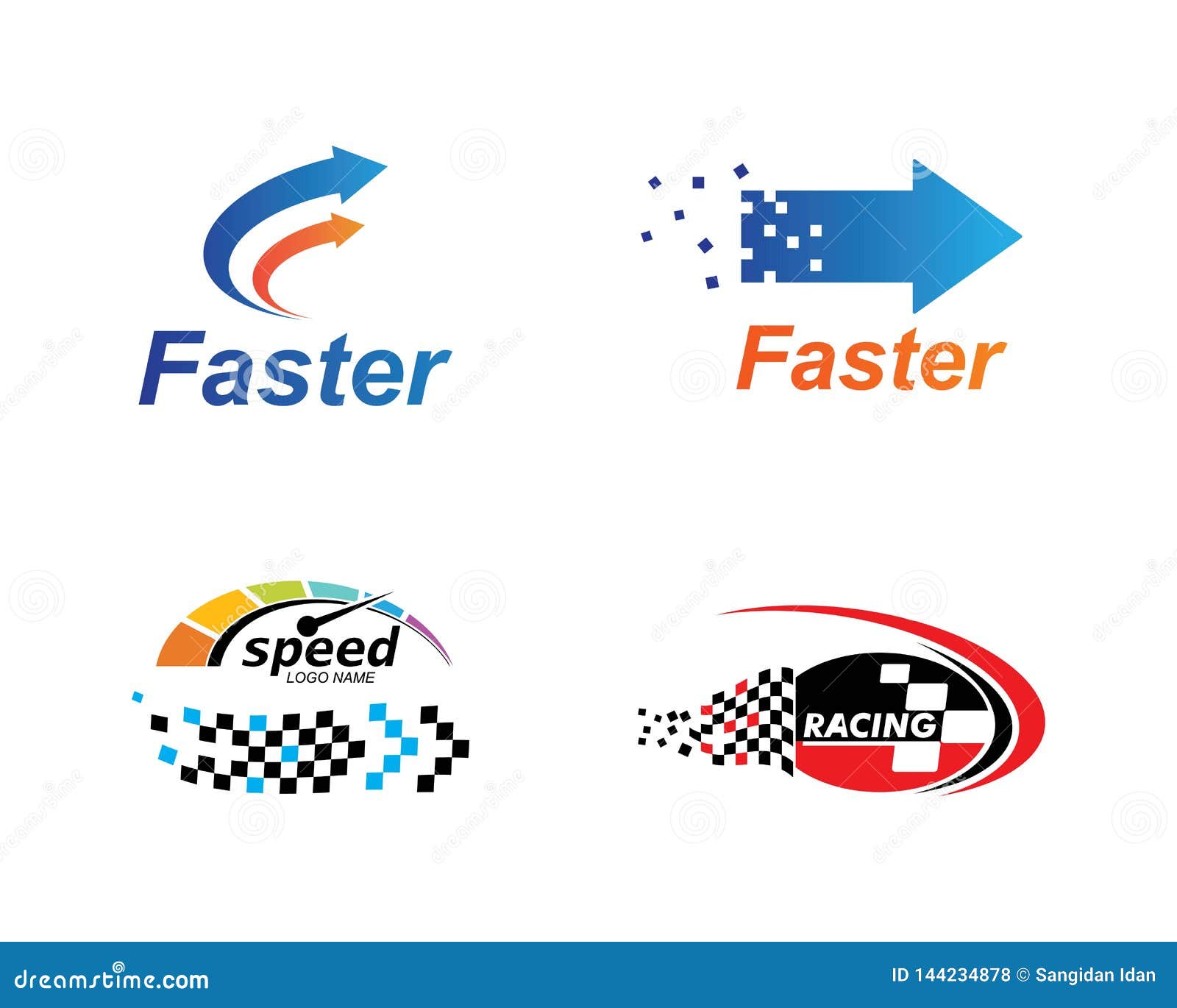 Faster Logo Icon of Automotive Racing Concept Stock Vector ...
