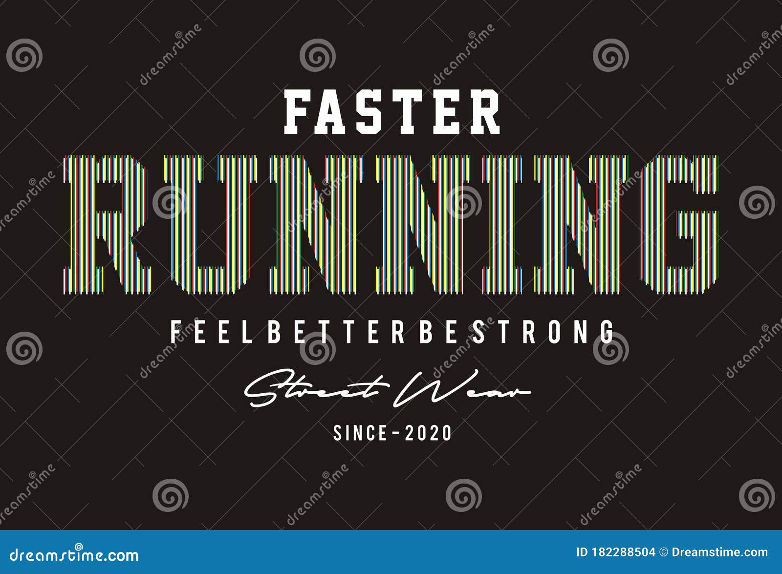 Faster Running Typography Vector Stock Vector - Illustration of element ...