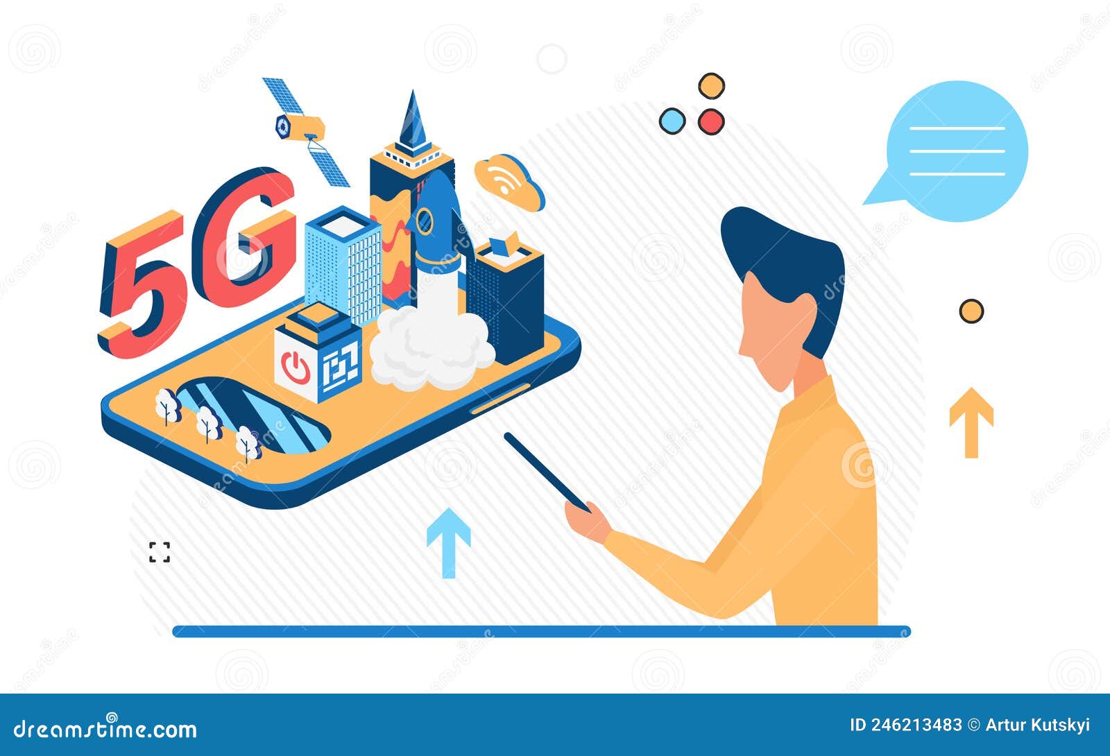 Fastest 5g Wireless Communication Cellular Network Stock Vector ...