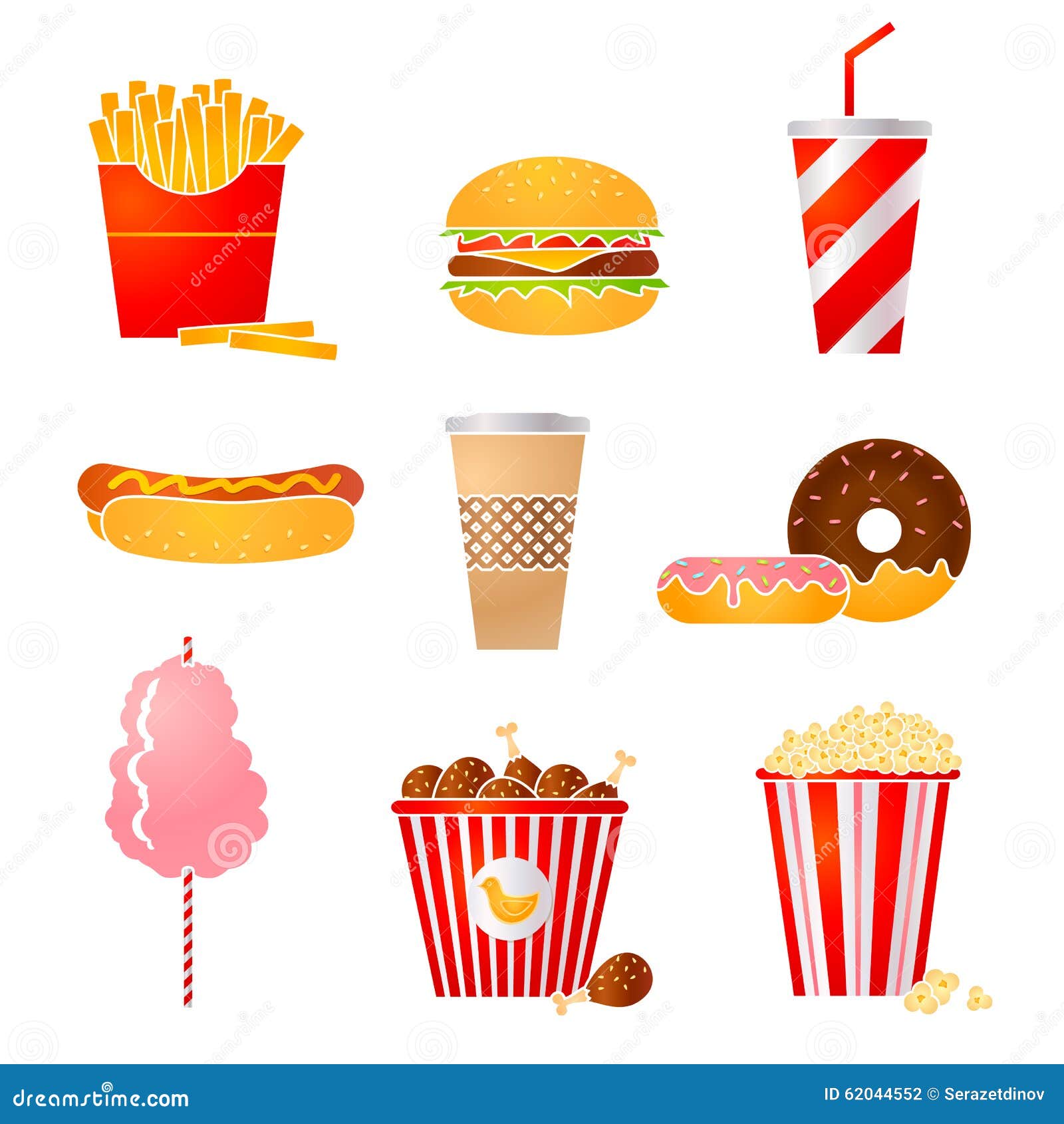Fastfood icons stock vector. Illustration of corn, drink - 62044552