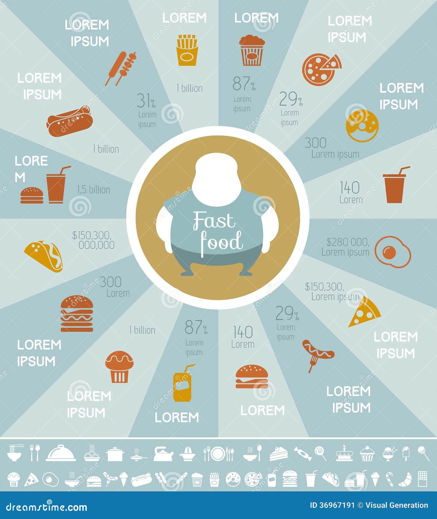 Fastfood Infographic Template. Stock Vector - Illustration of dinner ...