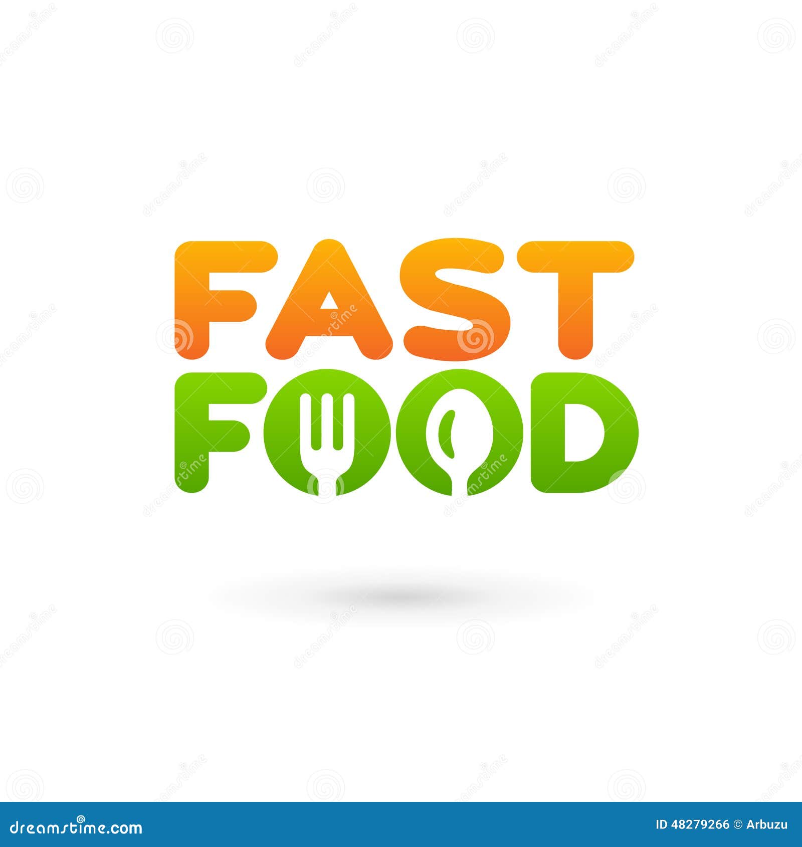 Fastfood Word Sign Logo Icon Design Template Elements with Spoon Stock ...