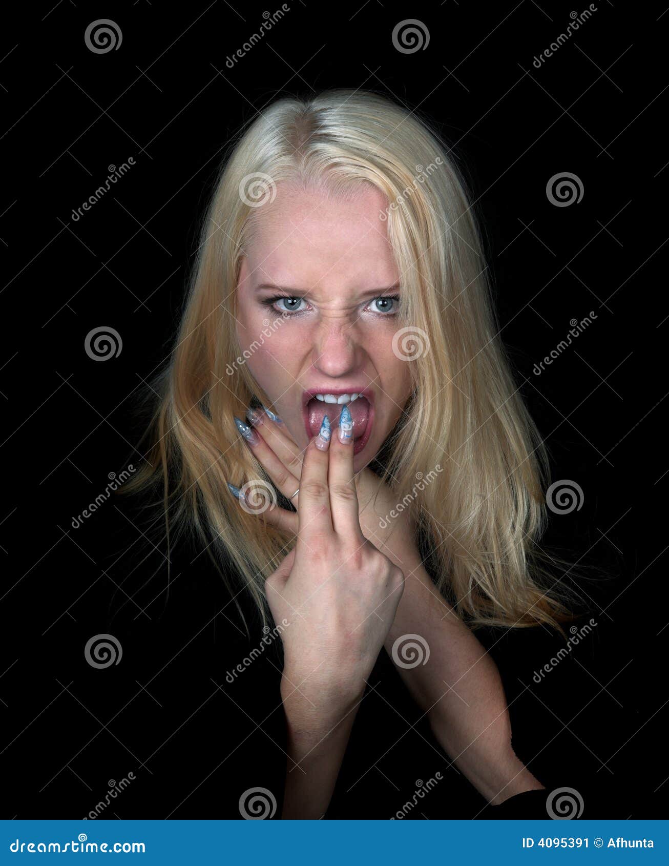 The fastidious girl. stock image. Image of emotional, emotions - 4095391