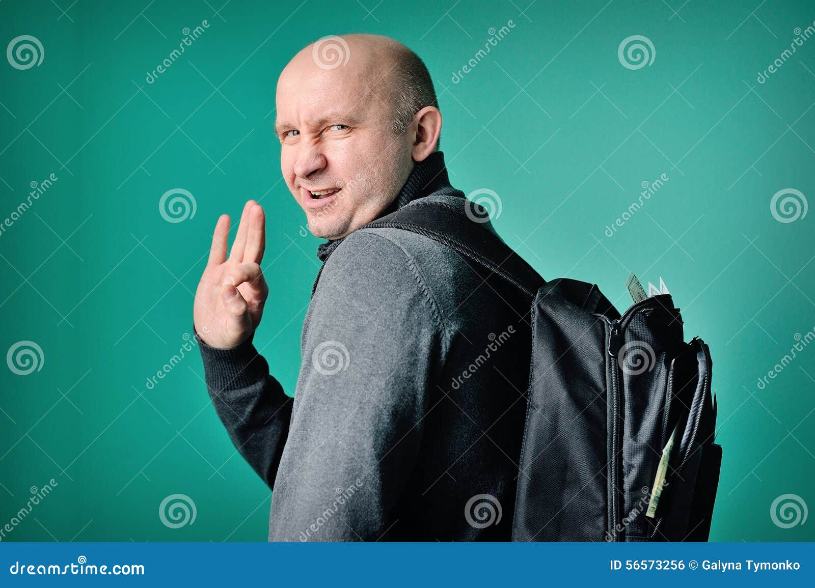 Fastidious Man with a Backpack Stock Photo - Image of beastly ...