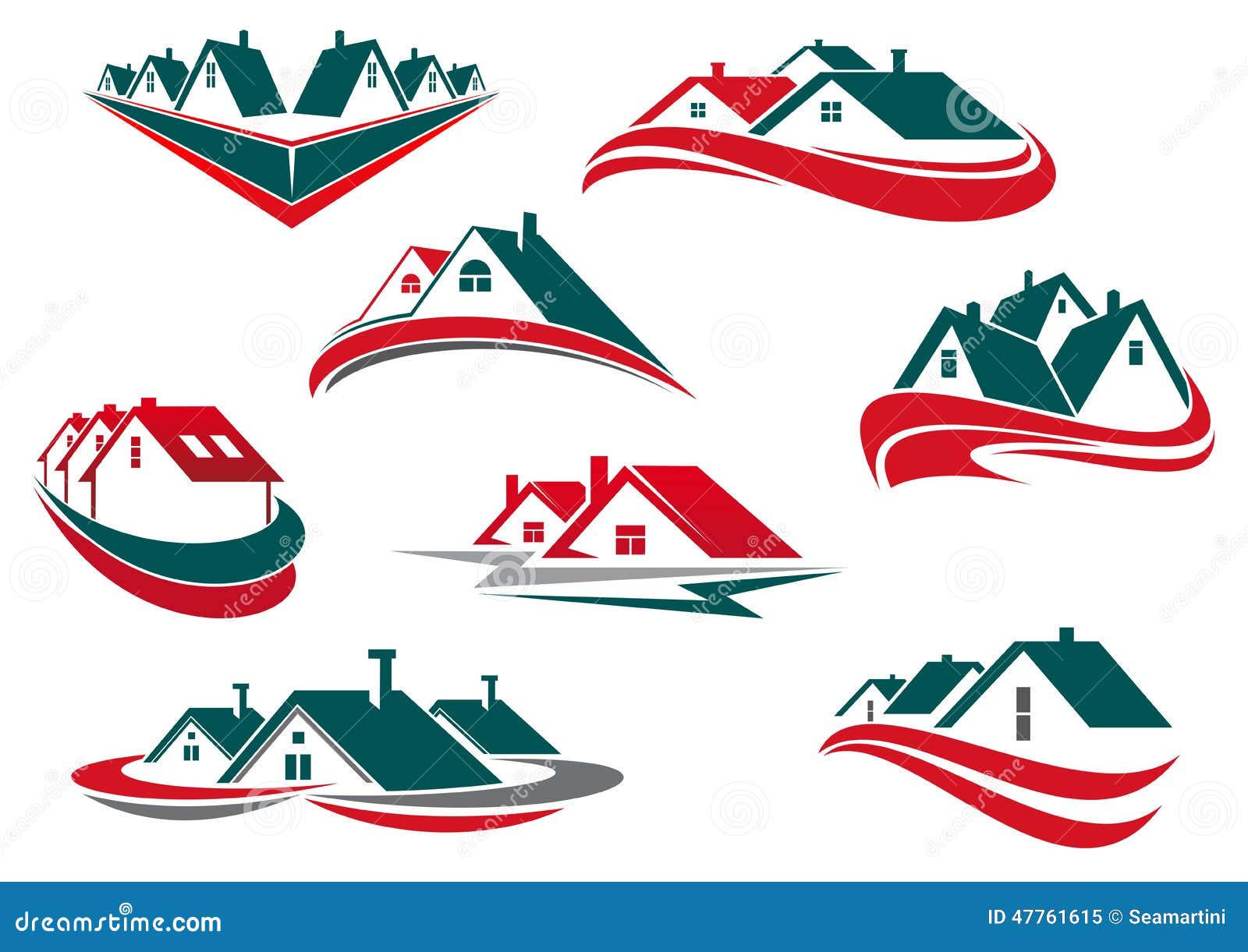 Fastighet Och Hussymboler Eller Symboler Vektor Illustrationer ...