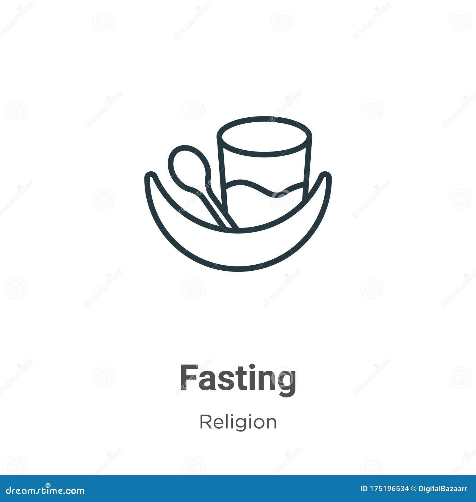 Fasting Outline Vector Icon. Thin Line Black Fasting Icon, Flat Vector ...