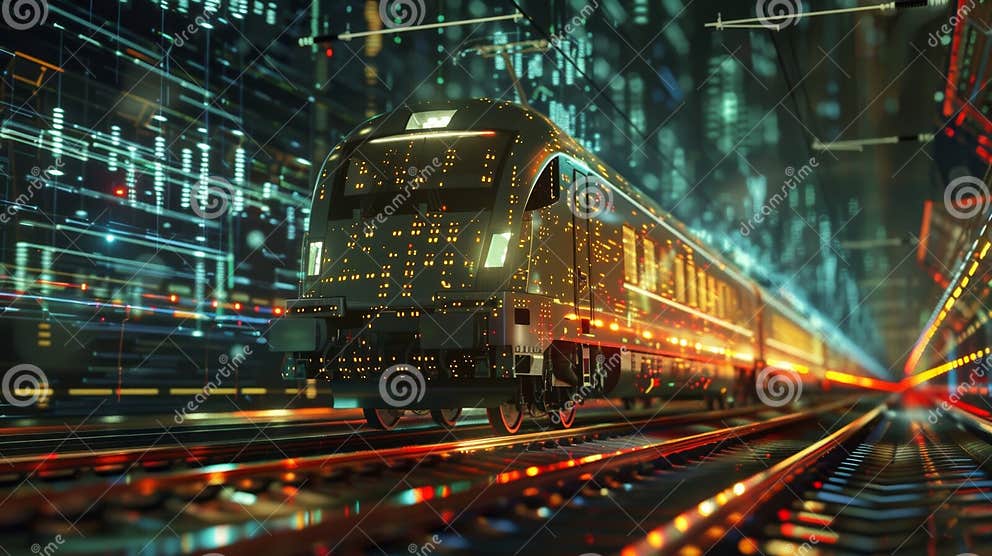 A Fastmoving Train with Bits and Bytes of Data Falling Off Its Back ...