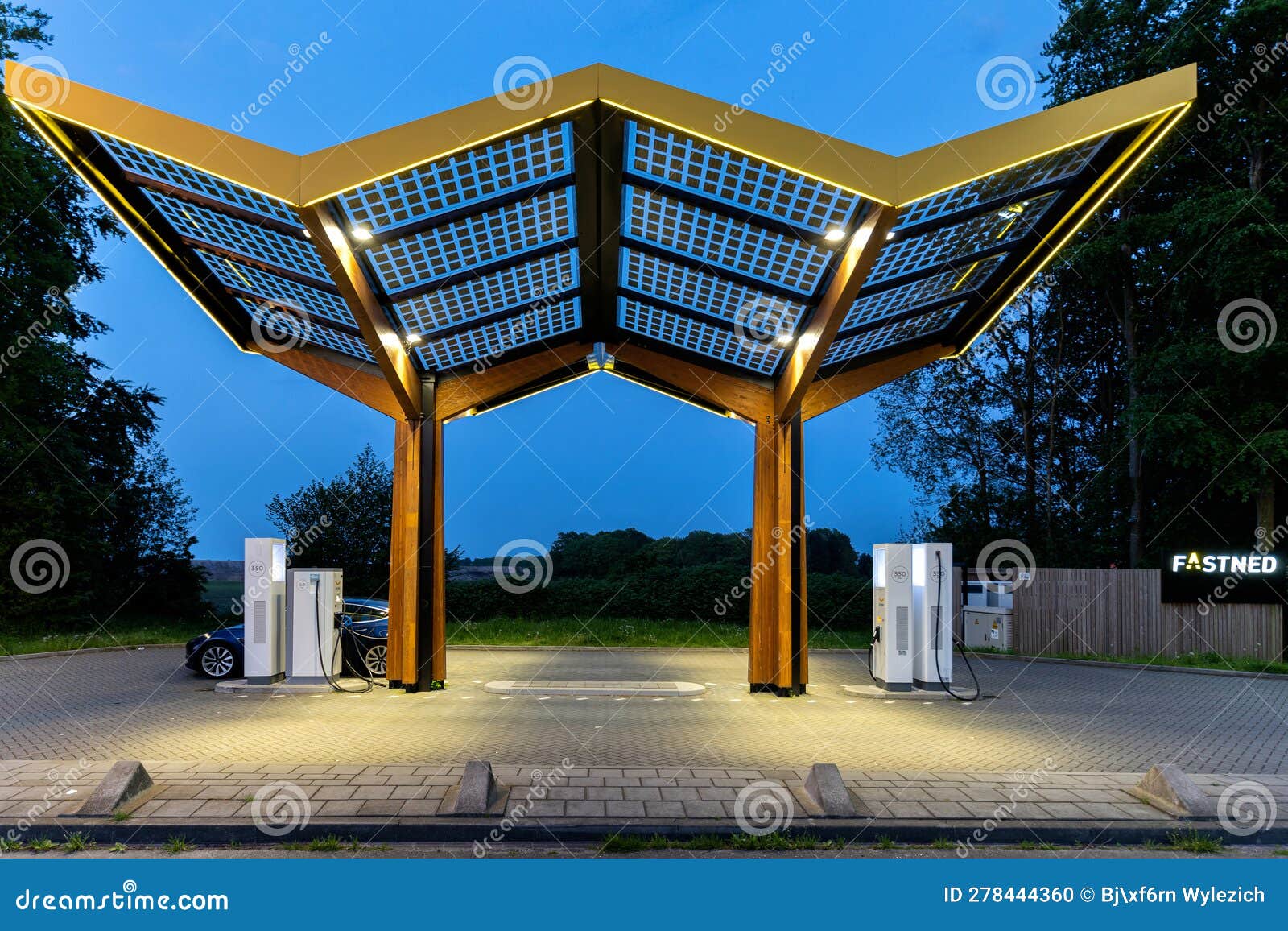 Fastned charging station editorial image. Image of voltage - 278444360