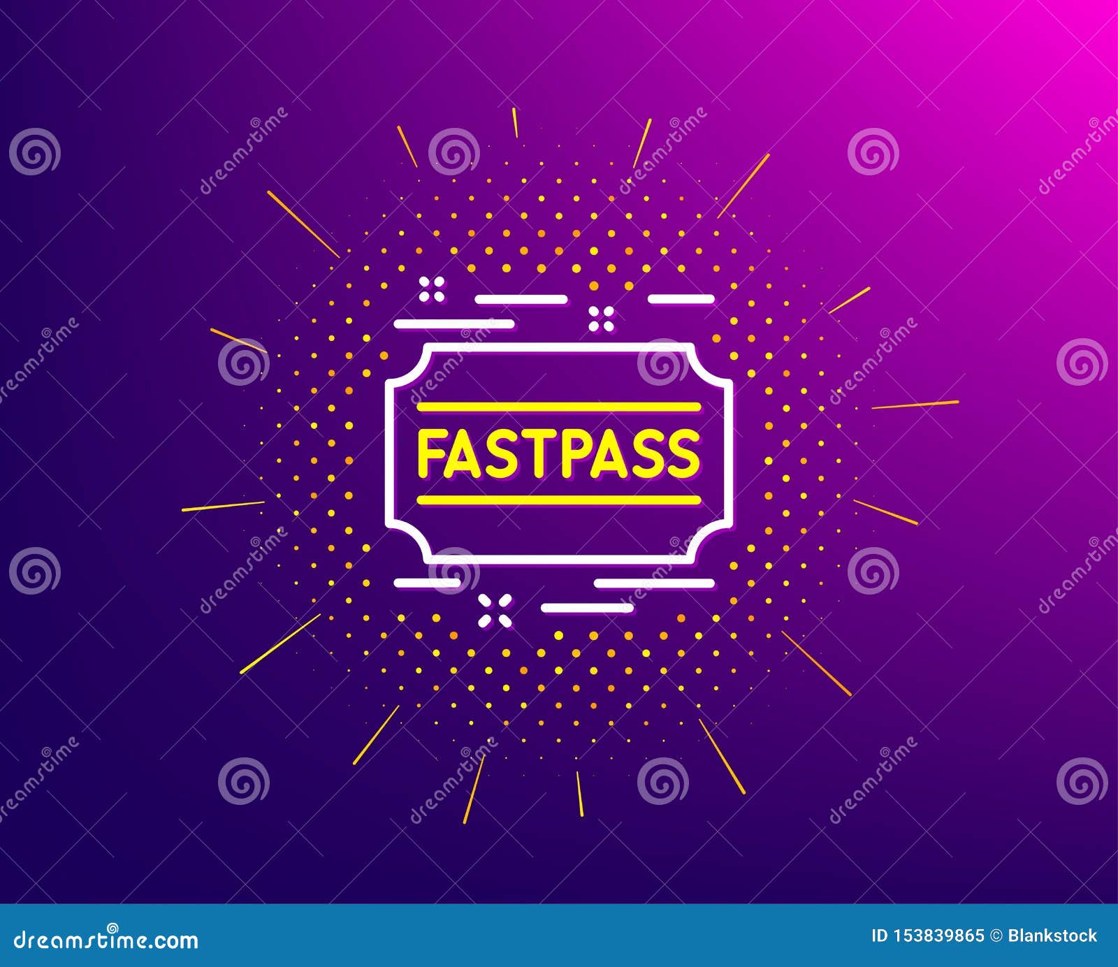 Fastpass Line Icon. Amusement Park Ticket Sign. Vector Stock Vector ...