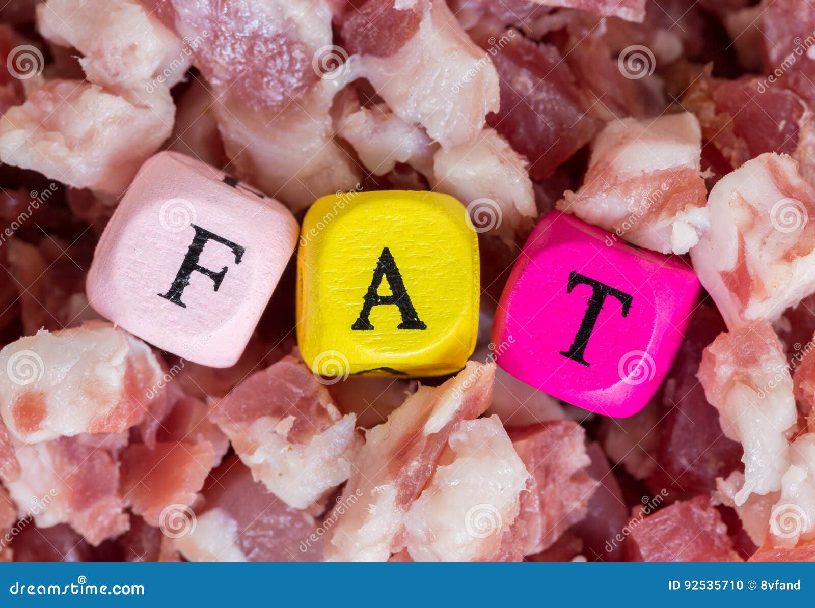 Fat Alphabet Cubes on Bacon Concept Stock Photo - Image of letters ...