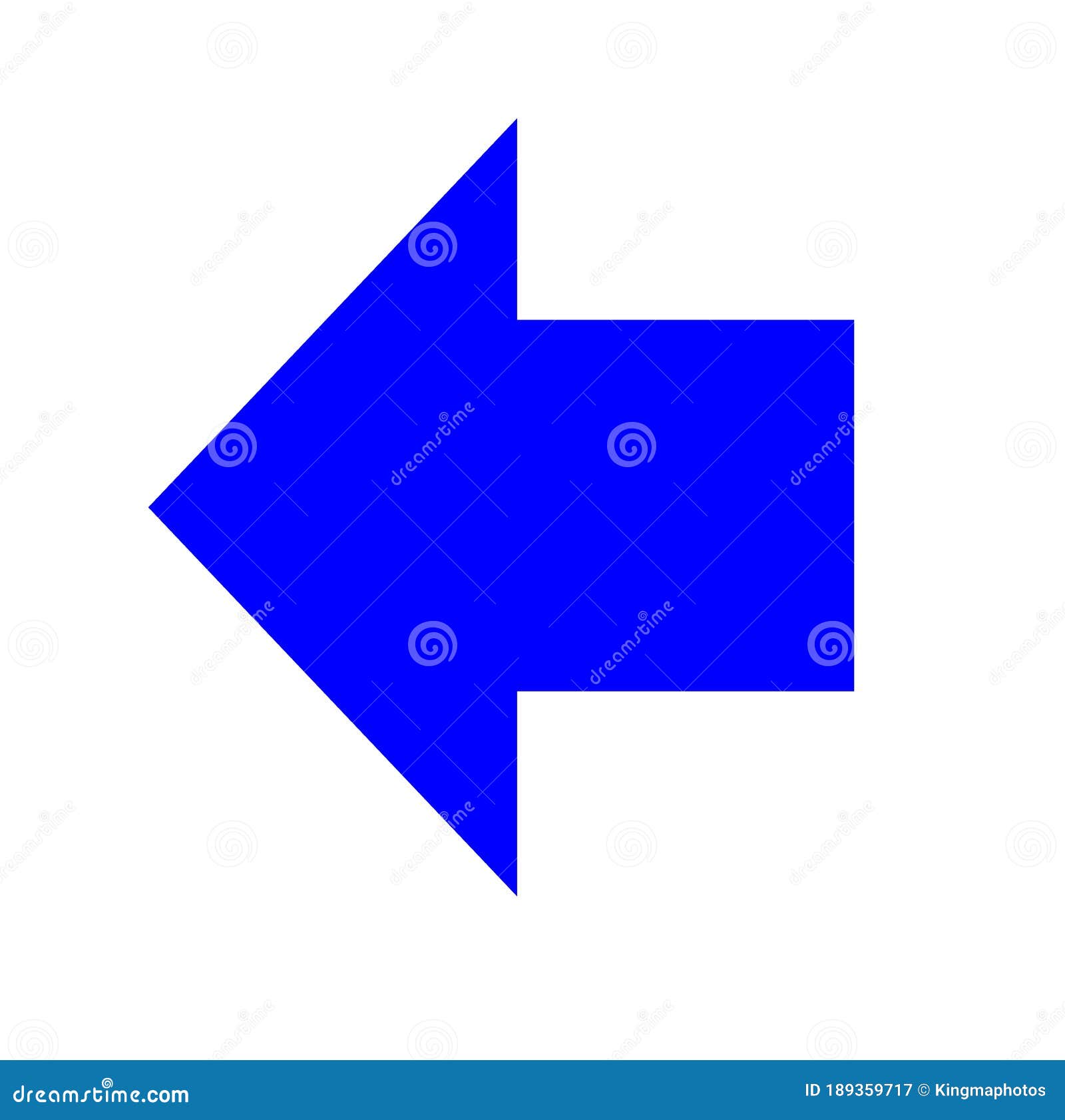 Blue Large Reverse or Left Pointing Solid Arrow Icon Sketched As Vector ...