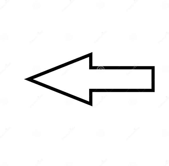 Black Large Left or Backwards Pointing Solid Arrow Icon Sketched As ...