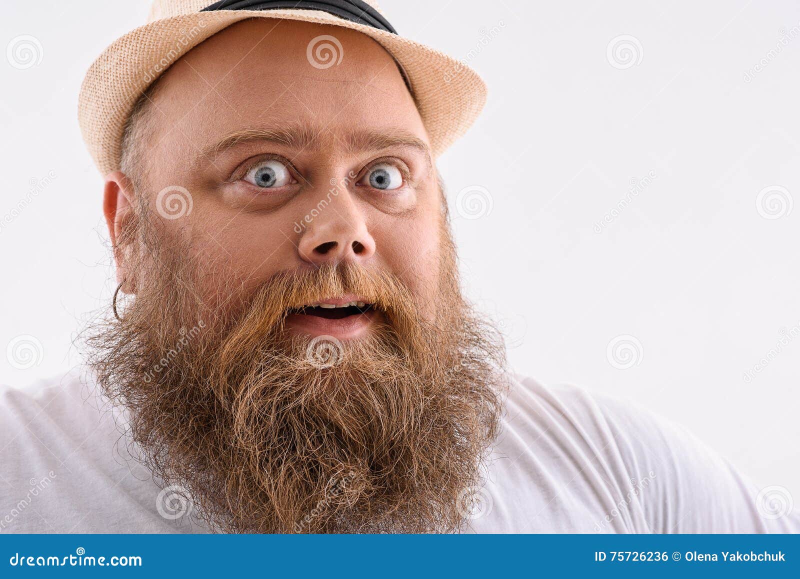 Fat Bearded Guy Expressing Shock Stock Photo - Image of excess, male: 75726236