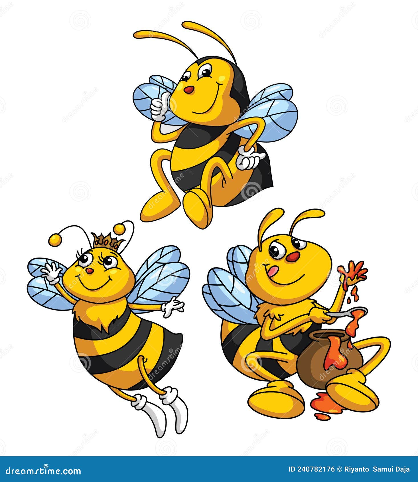 Fat Bee Collections Color Illustration Design Stock Vector ...