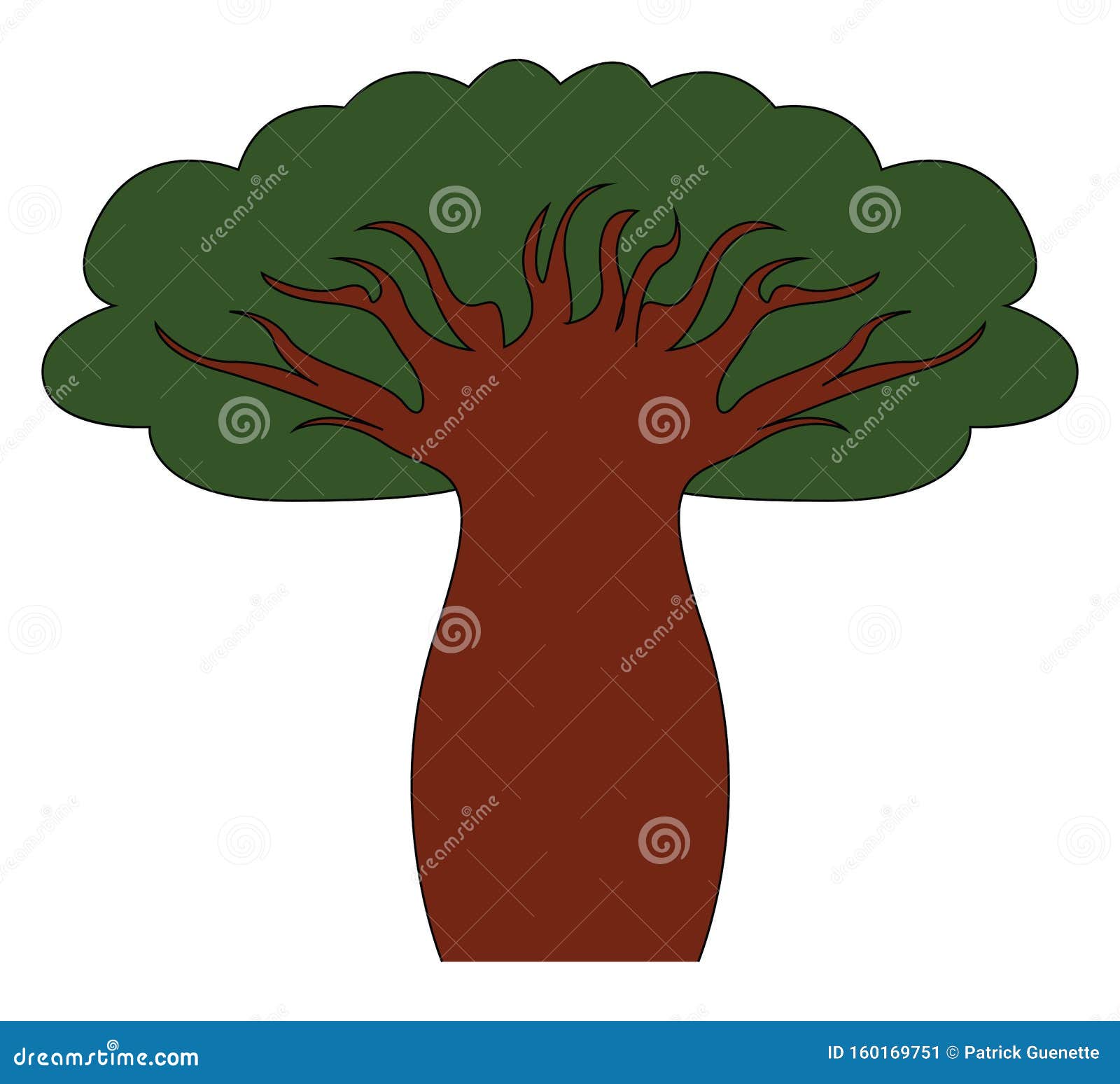 Fat Big Tree, Illustration, Vector Stock Vector - Illustration of trunk ...