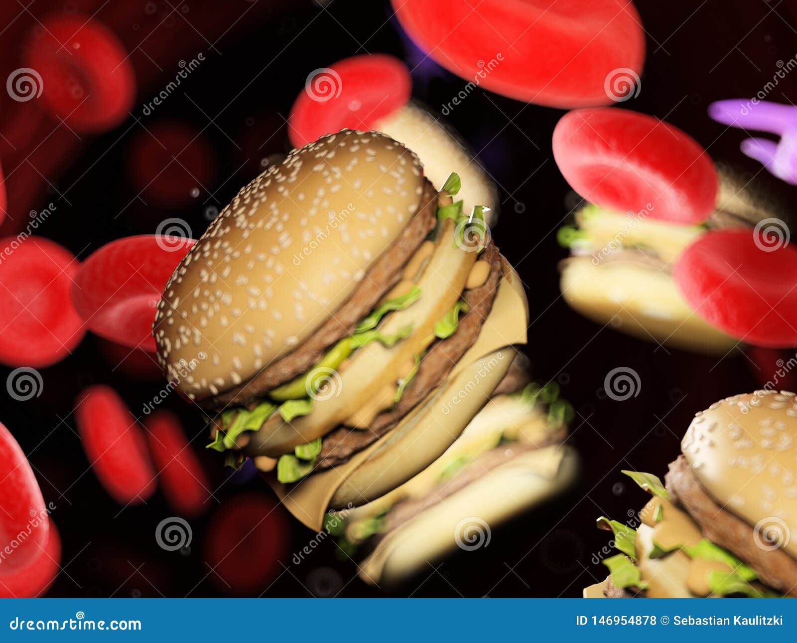 Fat in the blood stream stock illustration. Illustration of microscope ...