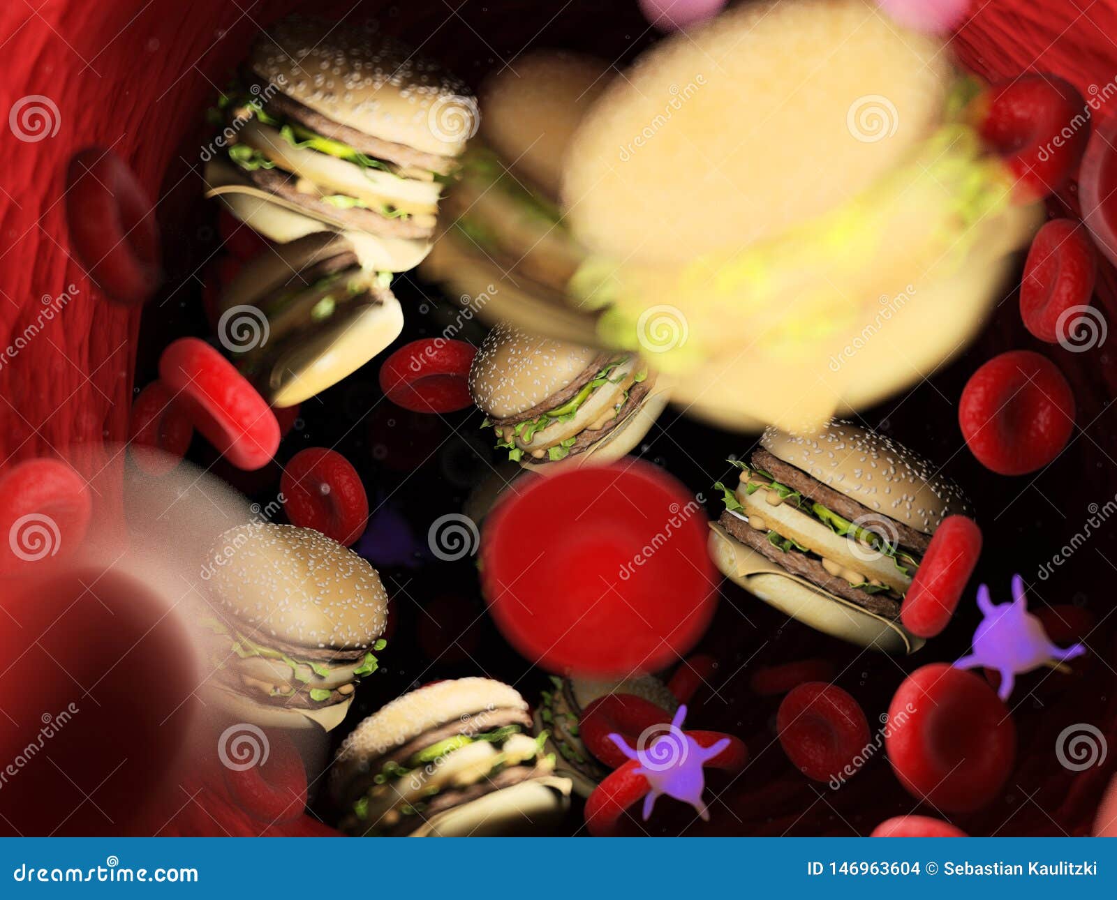 Fat in the blood stream stock illustration. Illustration of stream ...