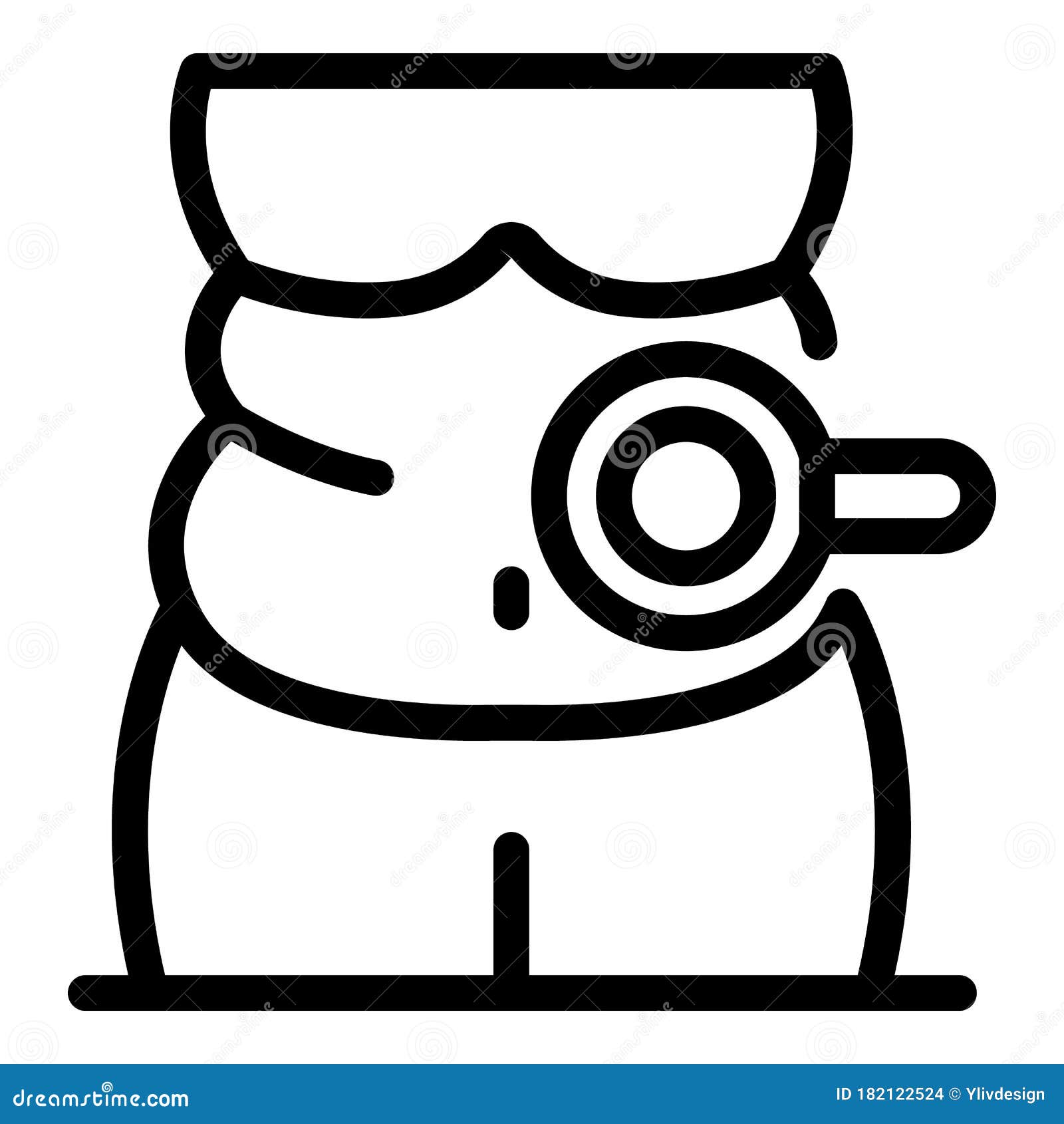 Fat Body Icon, Outline Style Stock Vector - Illustration of lifestyle ...