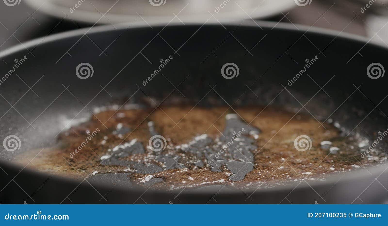 Fat Boiling on Nonstick Pan Stock Image - Image of brown, cooking ...