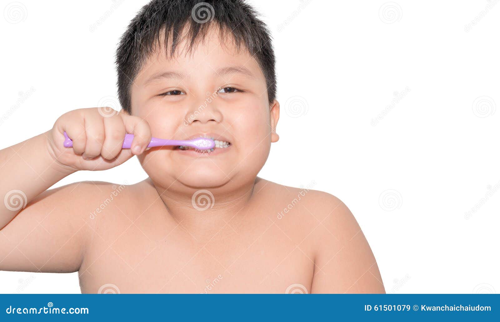 Fat Boy Brushing Teeth Isolated Stock Image - Image of brush, white ...