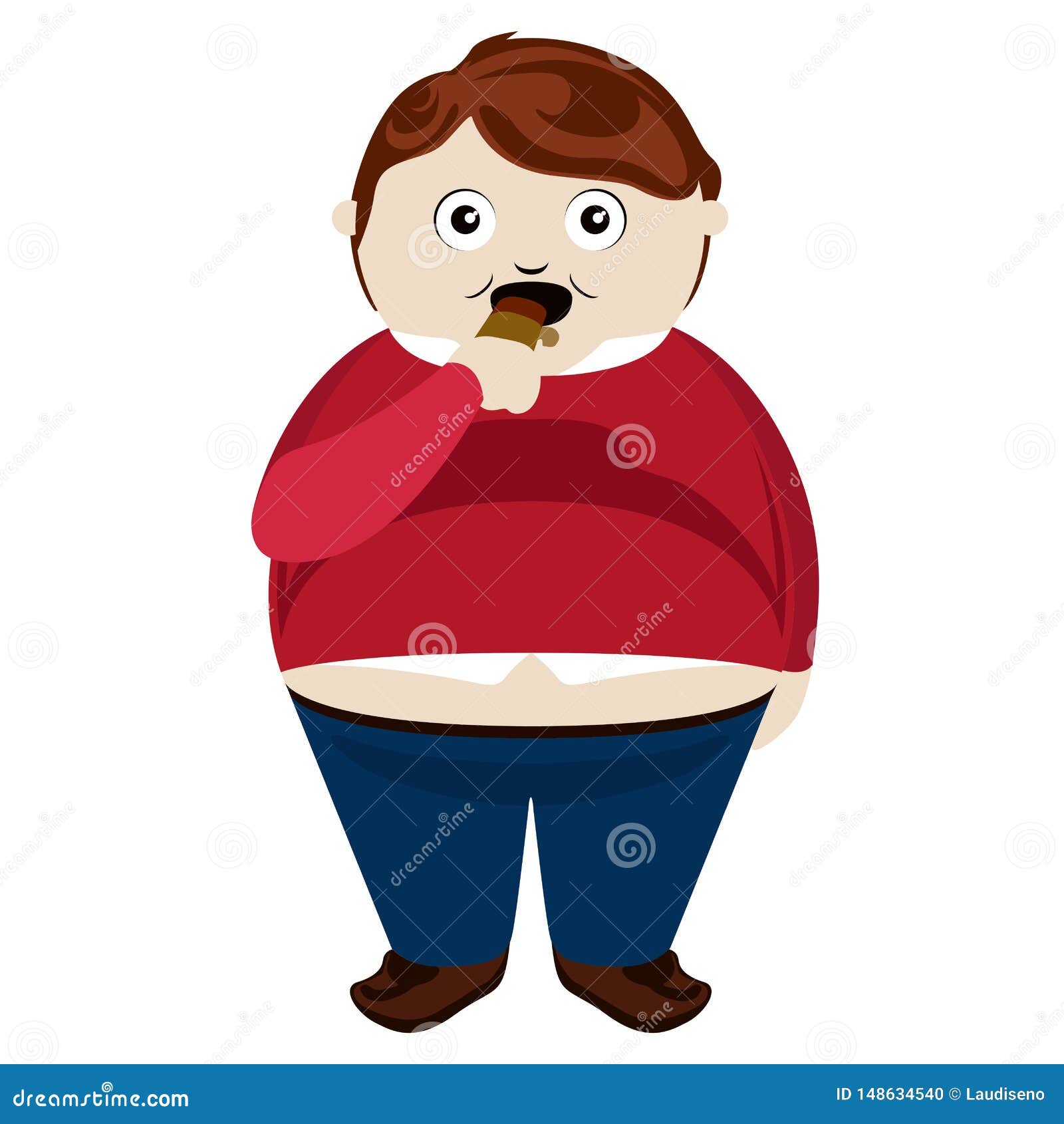 Guy Eating Chocolate With Face Dirty With Melt Chocolate, Sweet Tooth ...