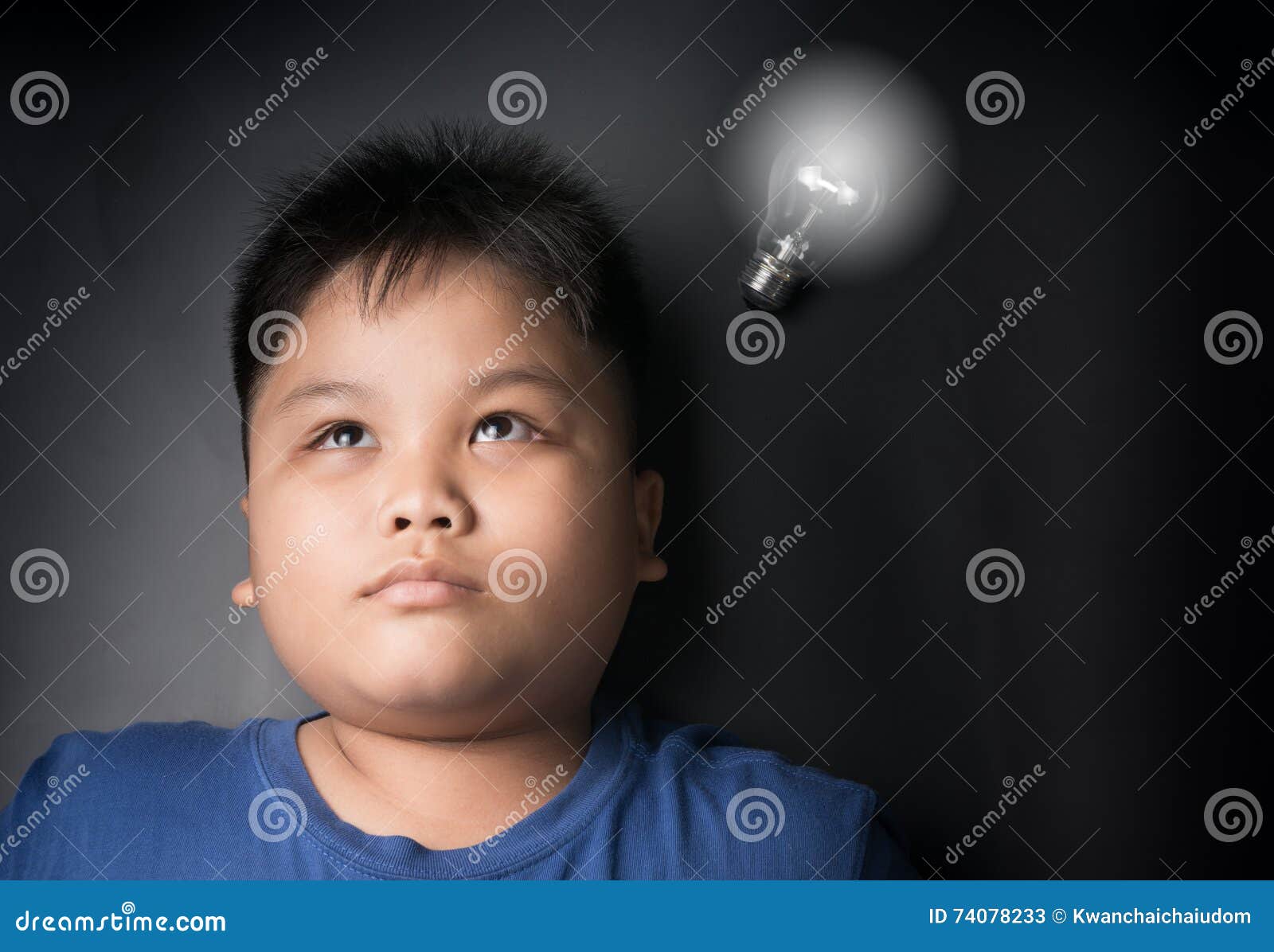 Fat boy thinking stock image. Image of person, thinking - 74078233