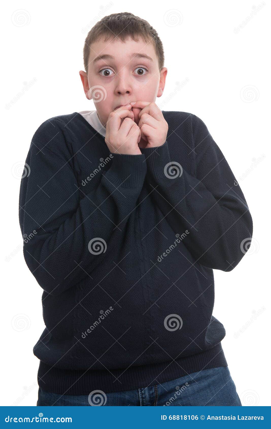 Fat boy was frightened stock photo. Image of sorry, pleading - 68818106
