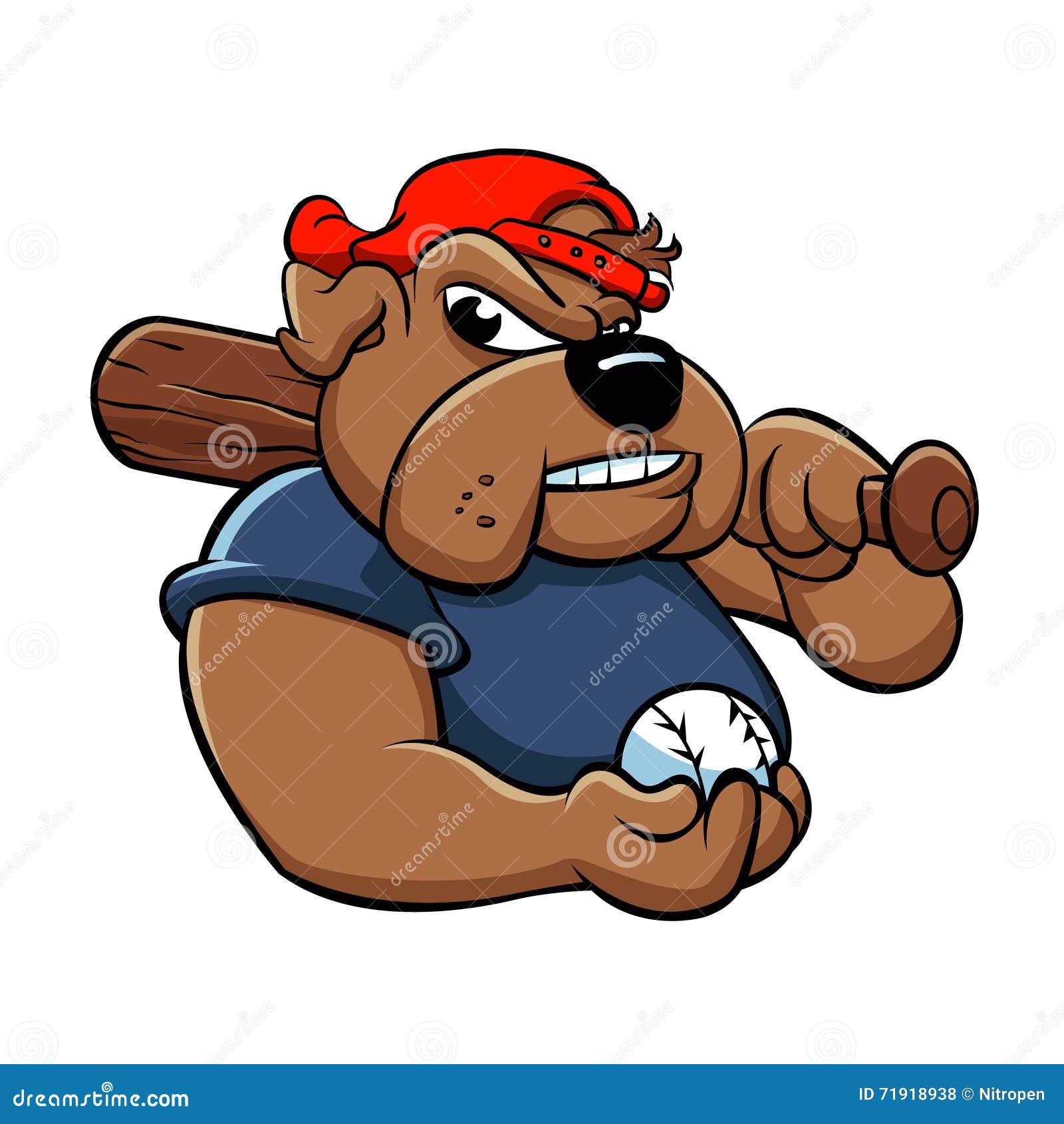 Fat Bulldog Baseball Player Stock Vector - Illustration of team, vector ...
