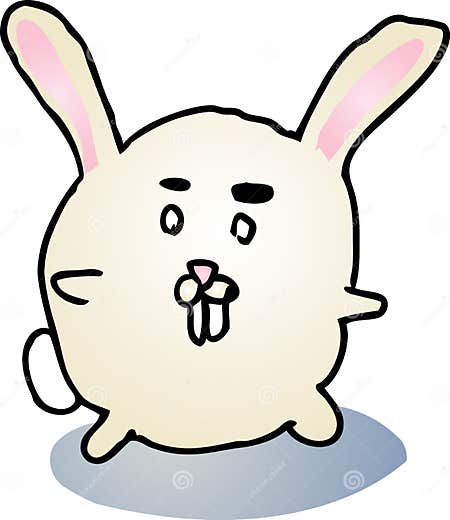 Fat bunny cartoon stock illustration. Illustration of hand - 10022187