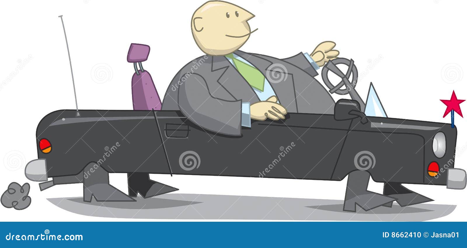 Fat Businessman in Cabriolet Car Stock Illustration - Illustration of ...