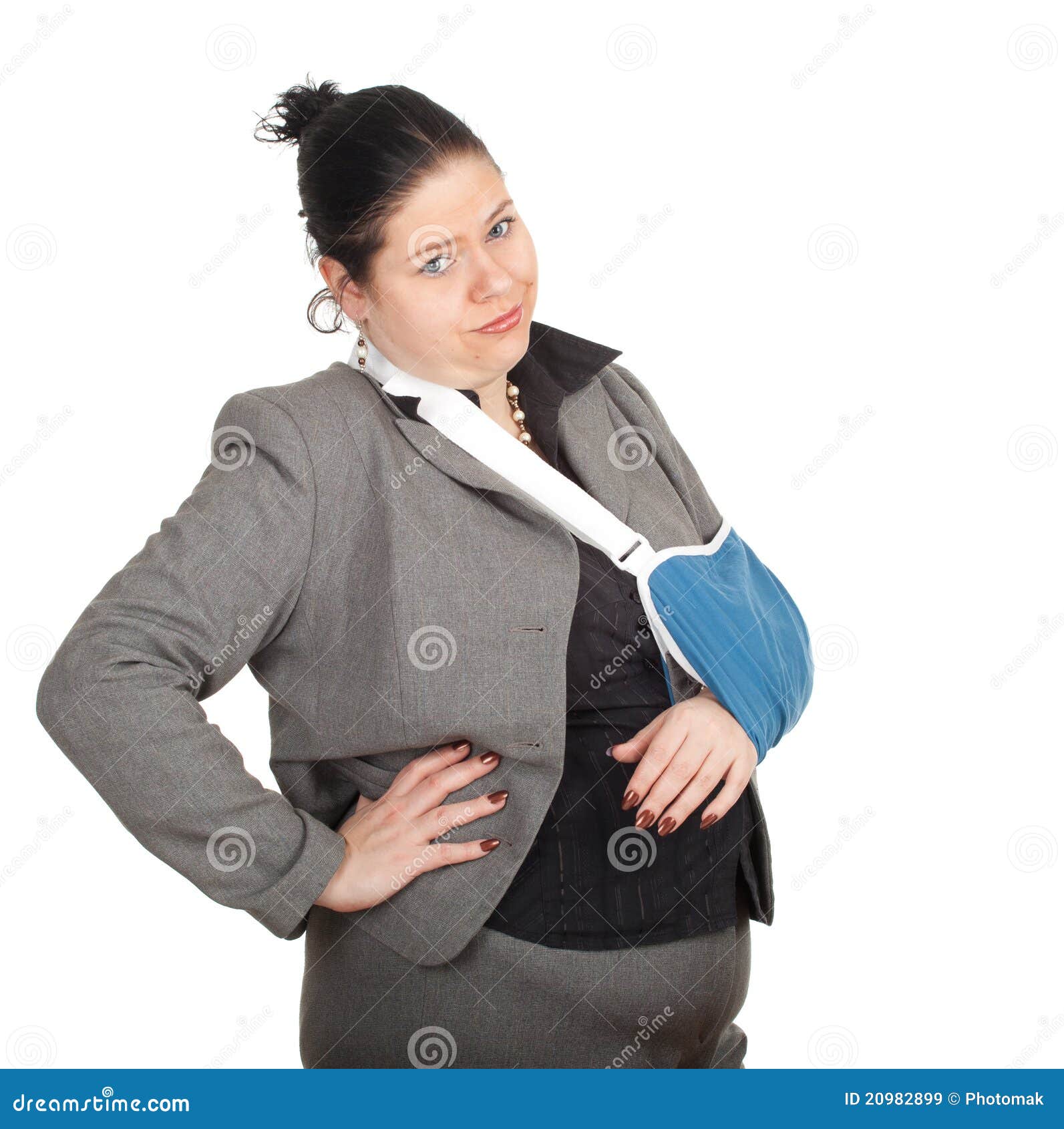 Fat Businesswoman with Broken Hand Stock Image - Image of horrible ...