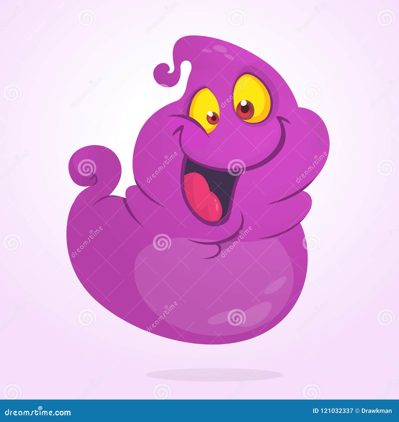 Fat Cartoon Funny Ghost. Flying Monster. Stock Vector - Illustration of ...
