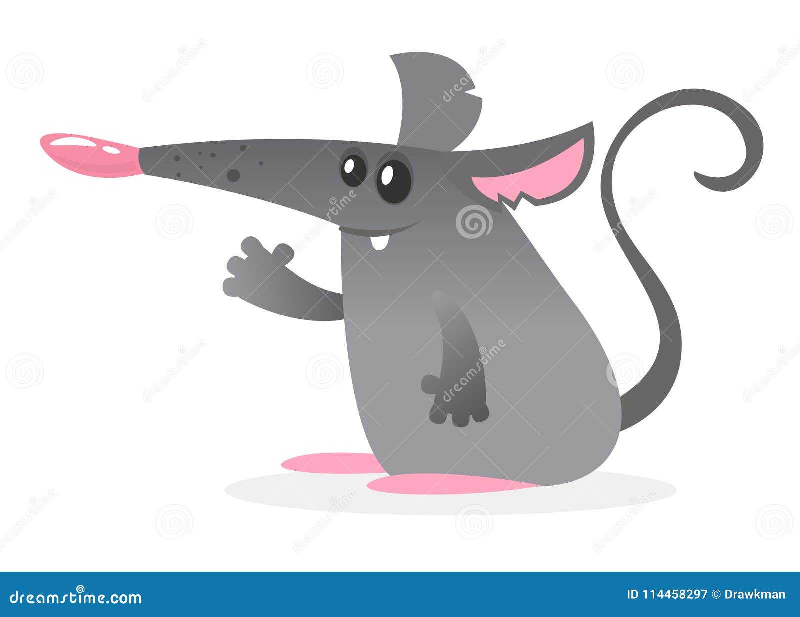 Fat Cartoon Mouse. Vector Illustration Isolated. Stock Vector ...
