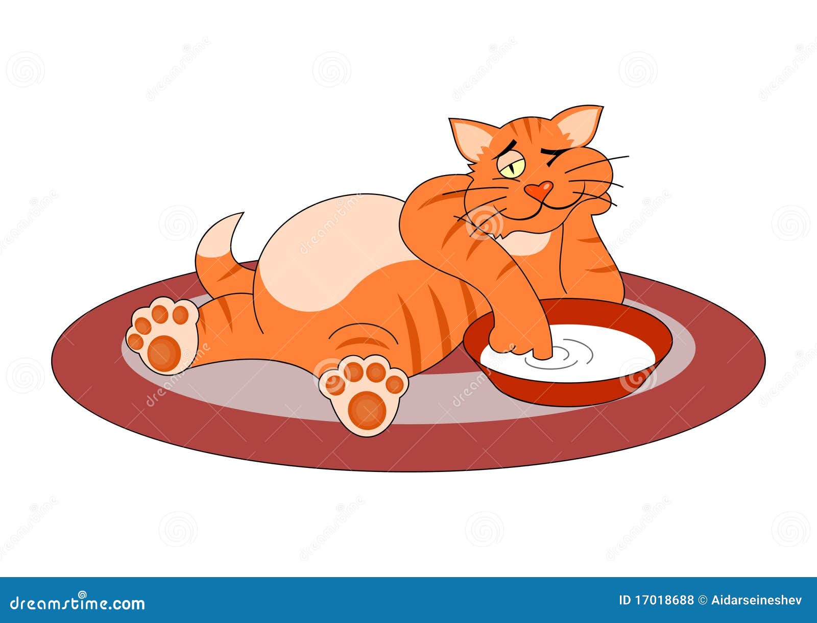 Fat cat stock vector. Illustration of milk, greed, satisfaction - 17018688