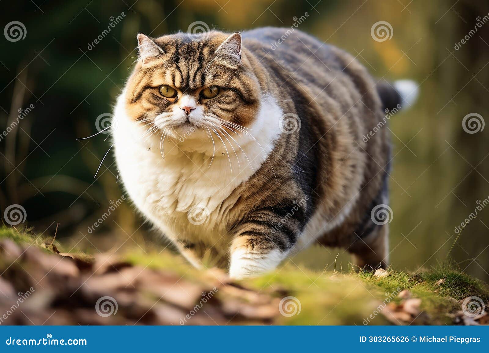 A Fat Cat that Can Hardly Walk is Looking for Attention Stock ...