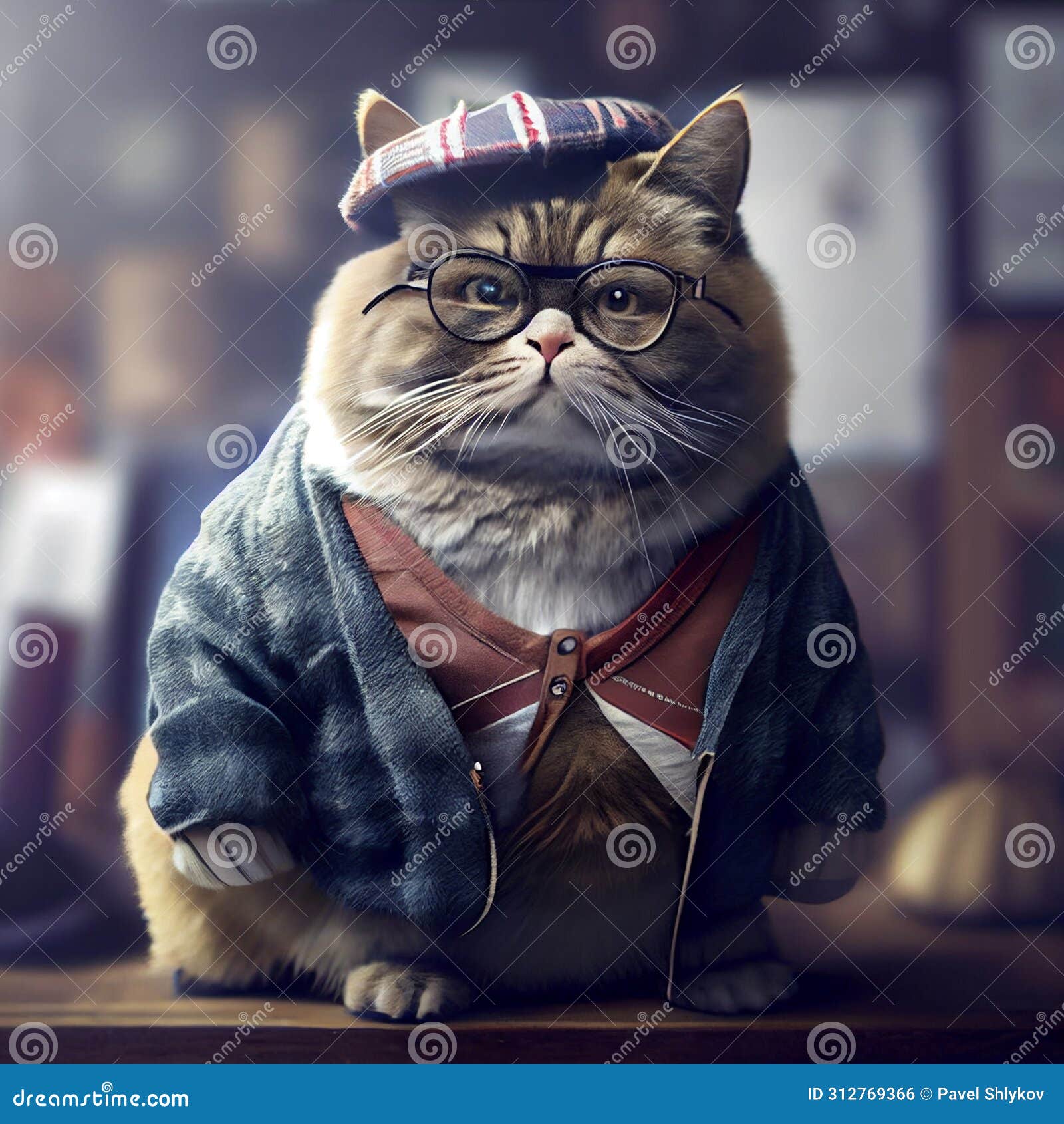 Fat Cat Dressed As Teacher. Stock Photo - Image of student, teacher ...